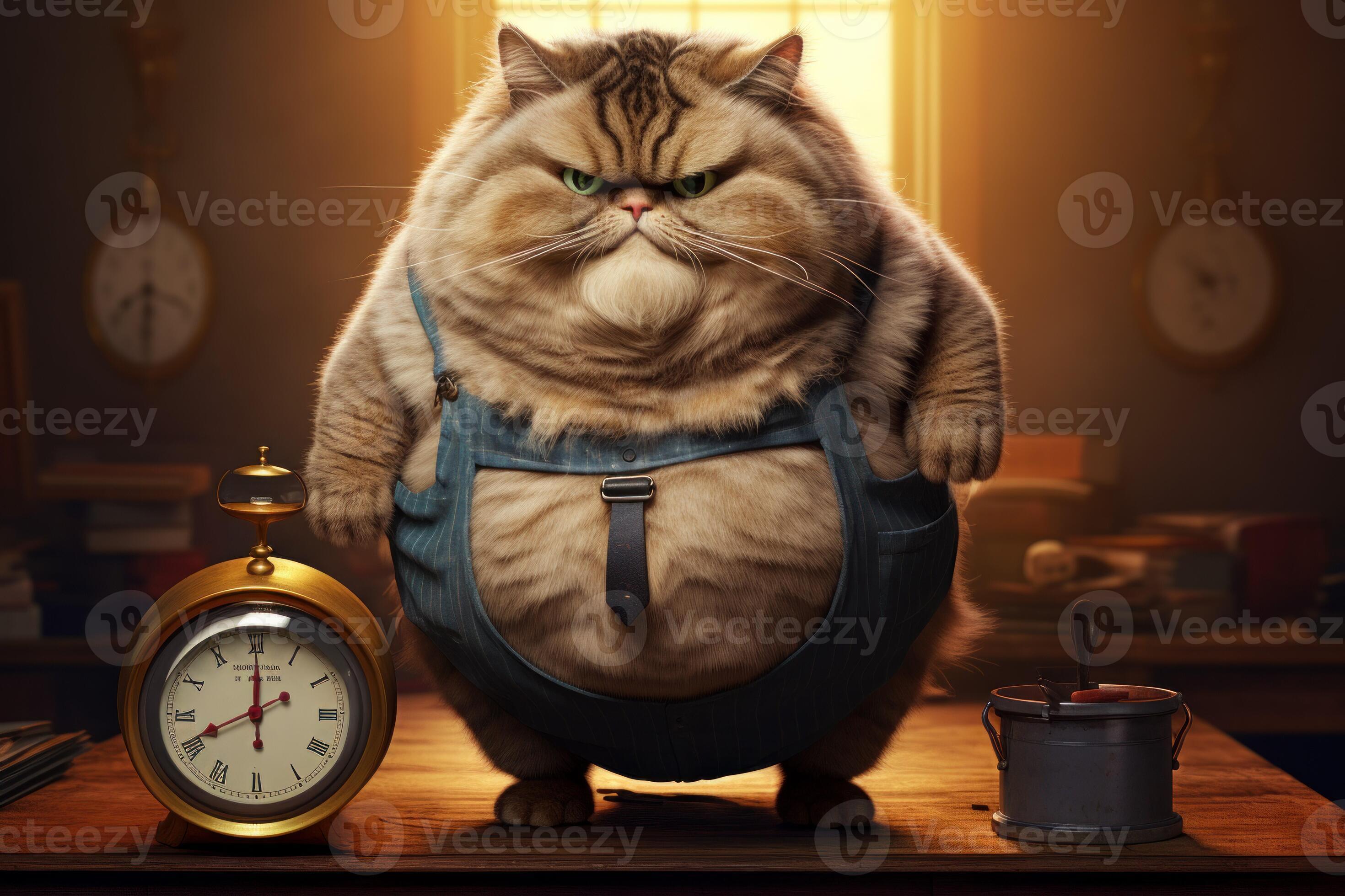 Curious Fat cat standing on scales. Generate Ai 29175813 Stock Photo at Vecteezy