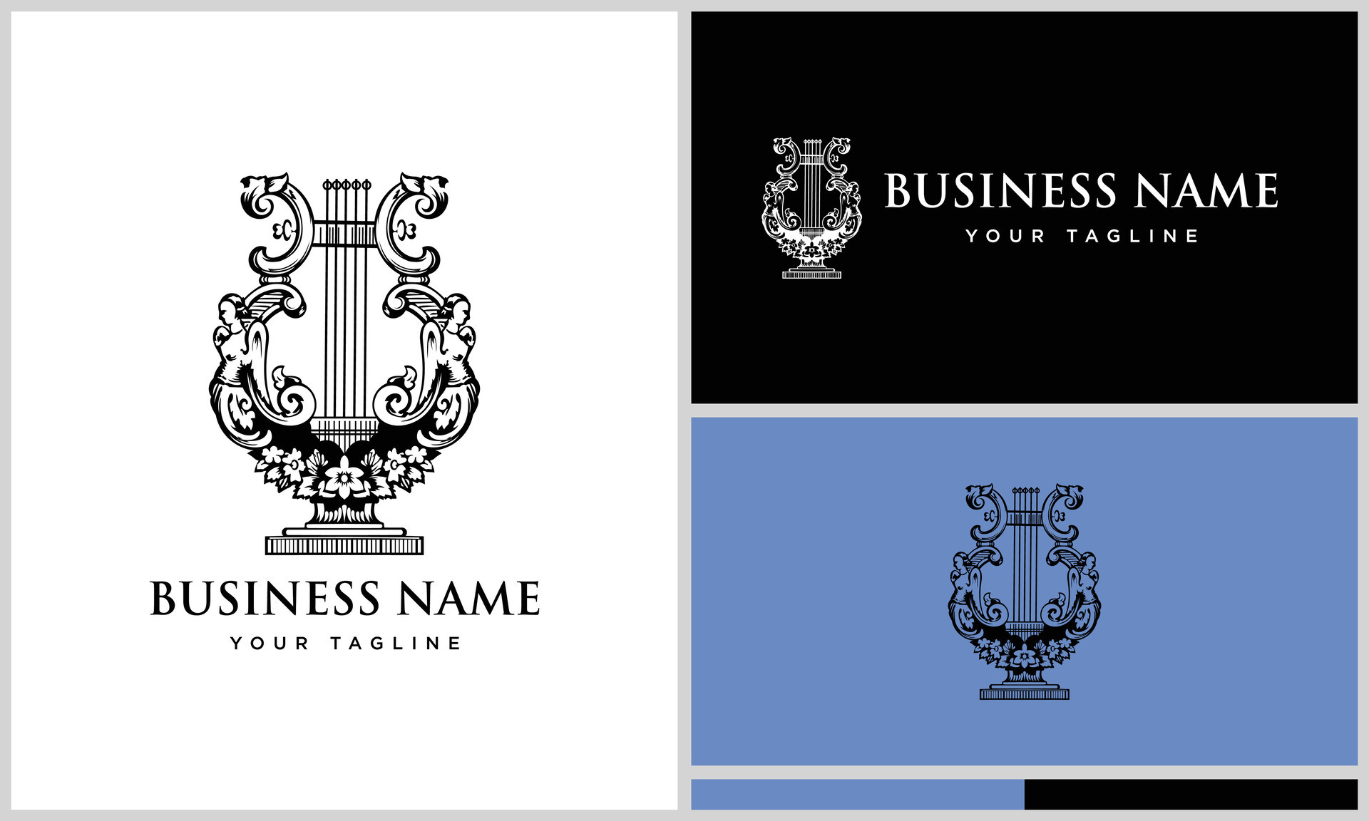 line art harp logo template 29181912 Vector Art at Vecteezy