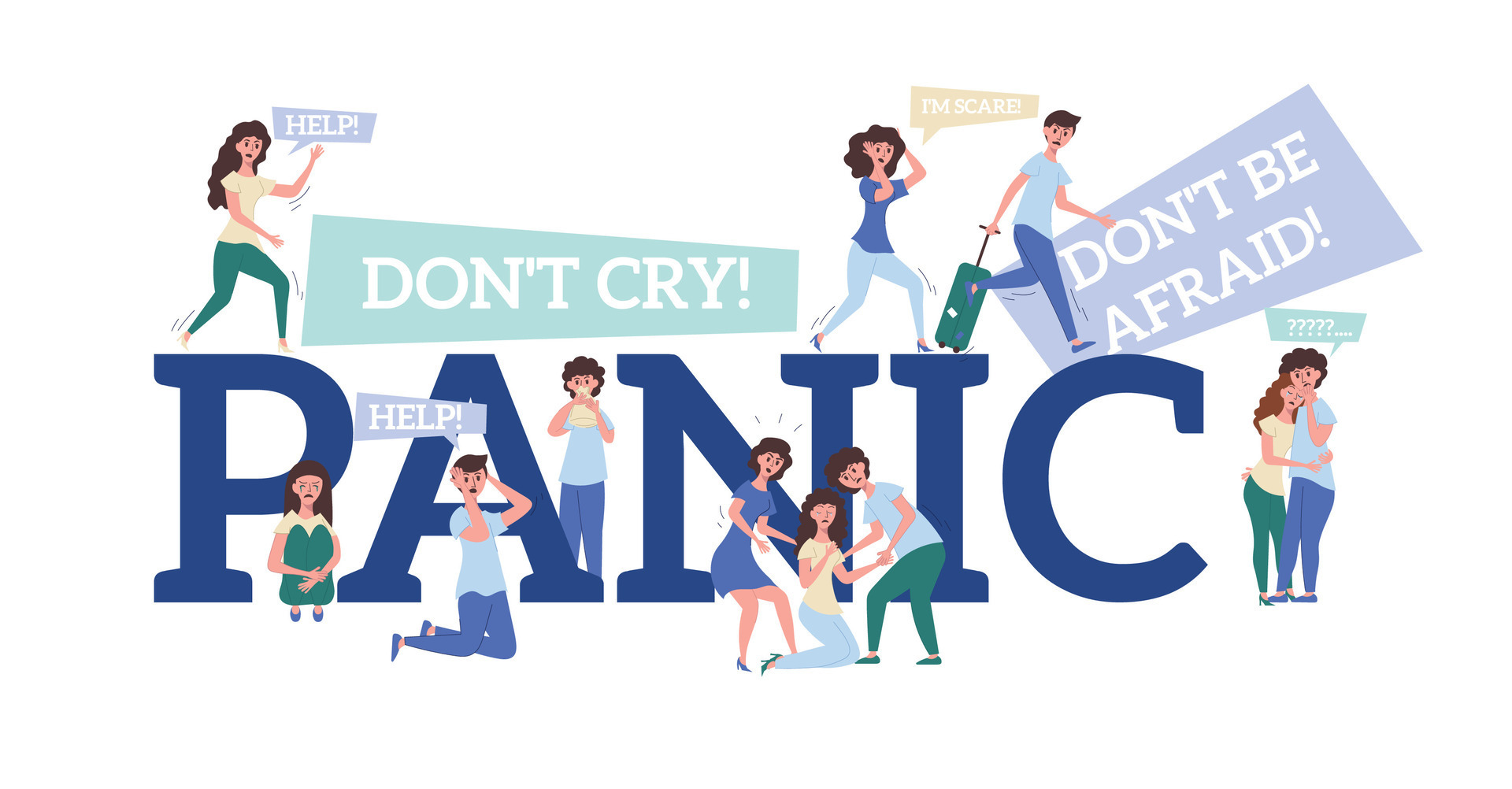 Panic Flat Text Composition 29183377 Vector Art at Vecteezy