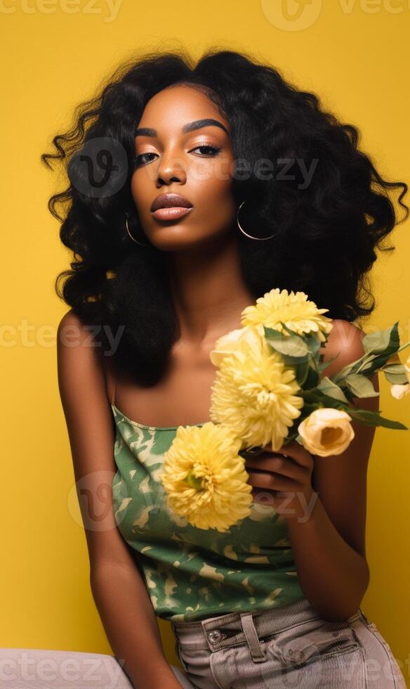 Dangerously Beautiful Attractive Young African Woman Looking At Camera