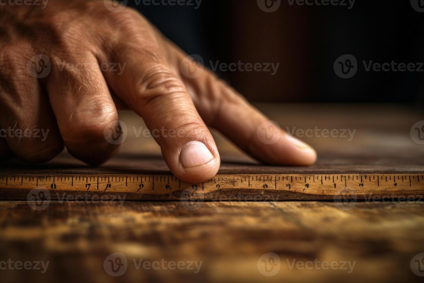 Exact measured Closeup of young male carpenter making measurements on ... Exact measured Closeup of young male carpenter making measurements on ...