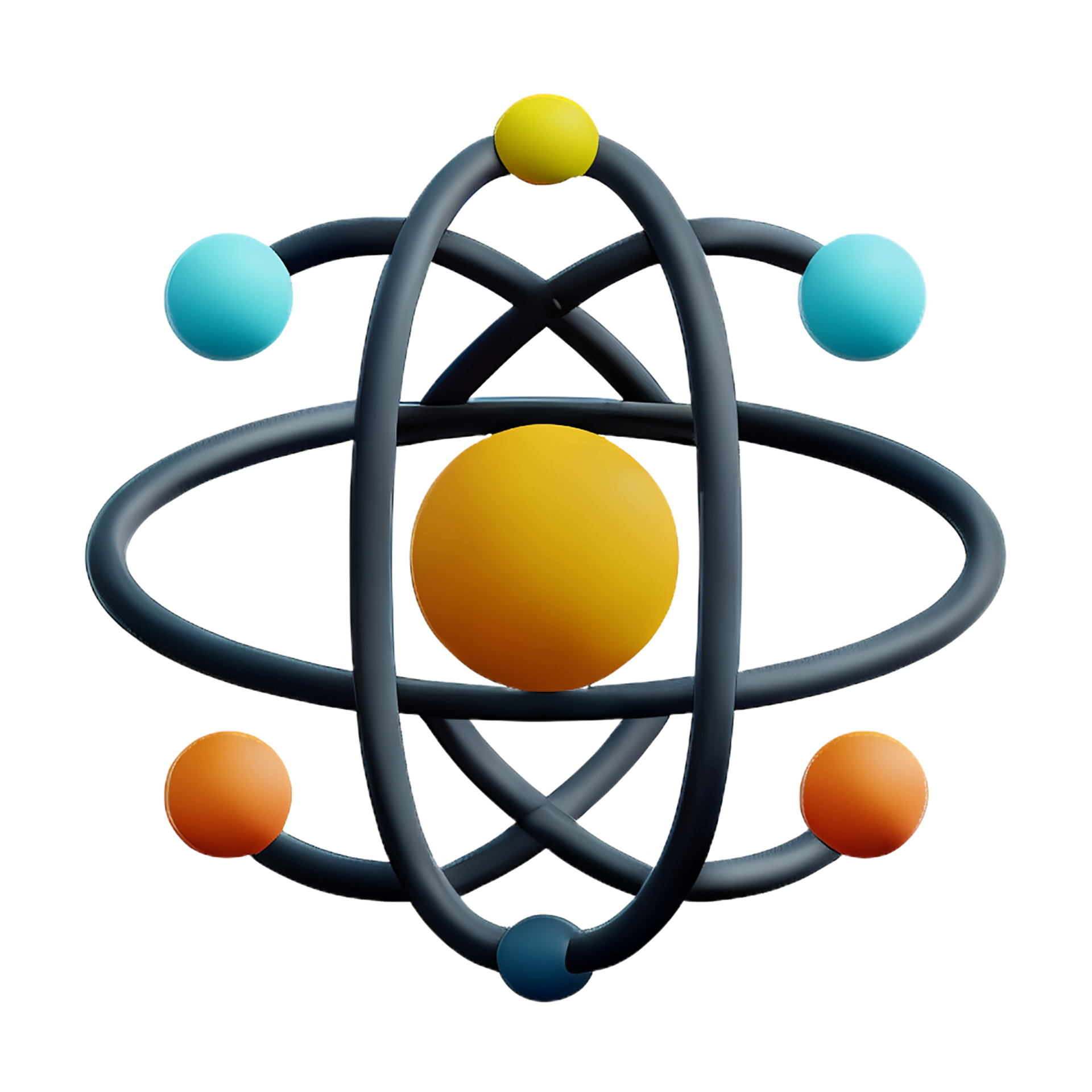 atom 3d rendering icon illustration 29188665 PNG