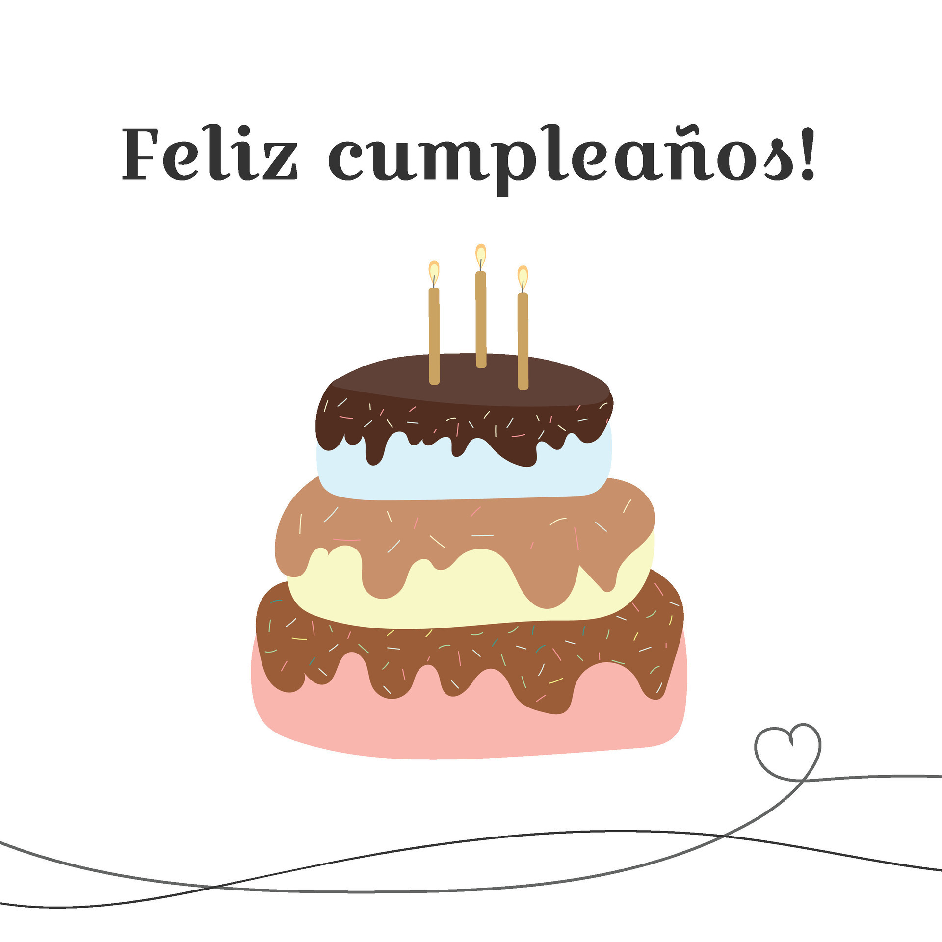 Feliz cumpleanos birthday greeting card cake illustration 29189962 ...
