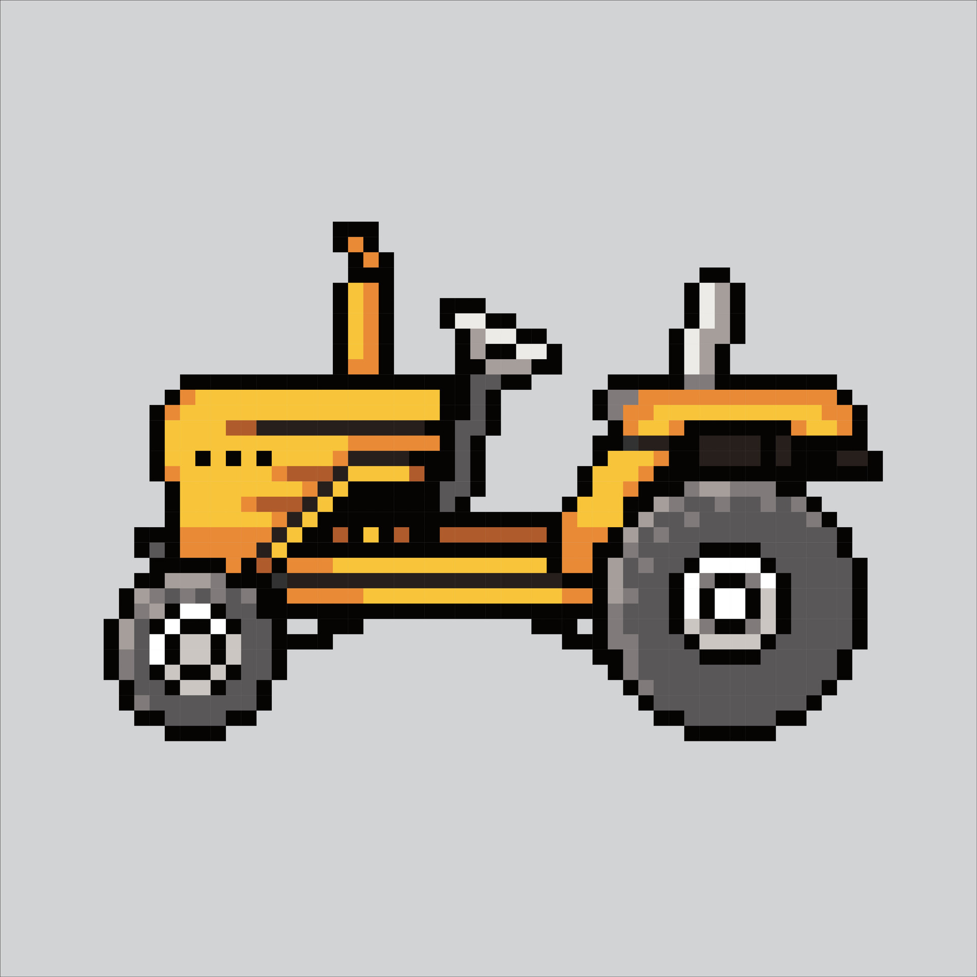Pixel art illustration Tractor. Pixelated Tractor. Tractor machine farm ...