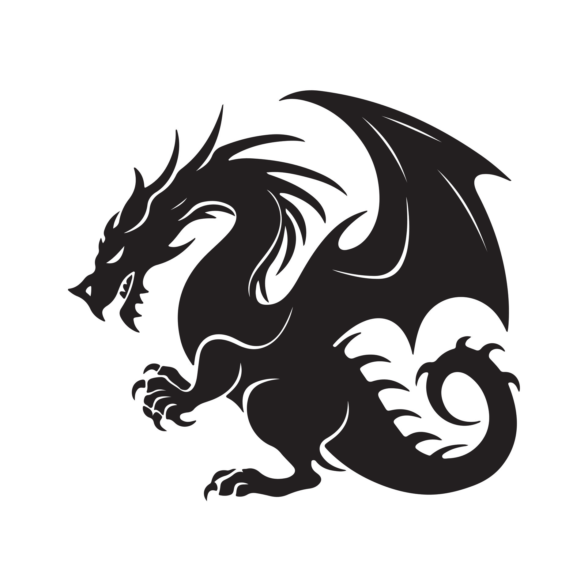 dragon silhouette Vector 29193086 Vector Art at Vecteezy