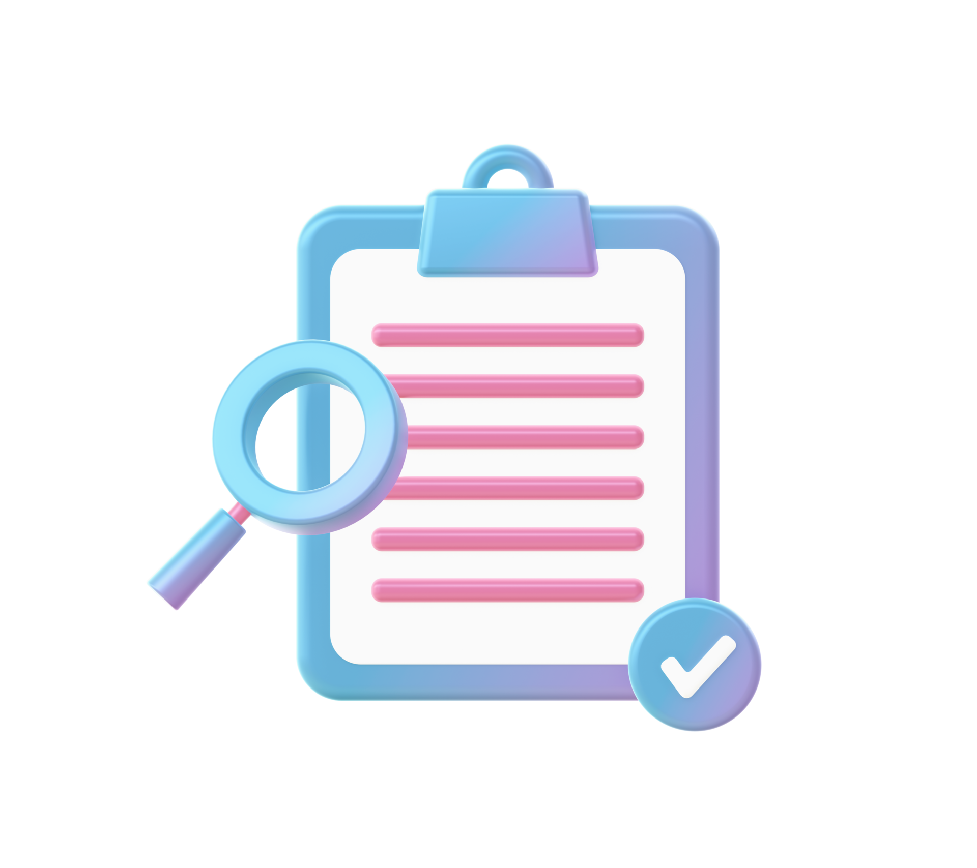 3d Render Of Gradient Searching File Illustration Icons For Web Social Media Ads Designs