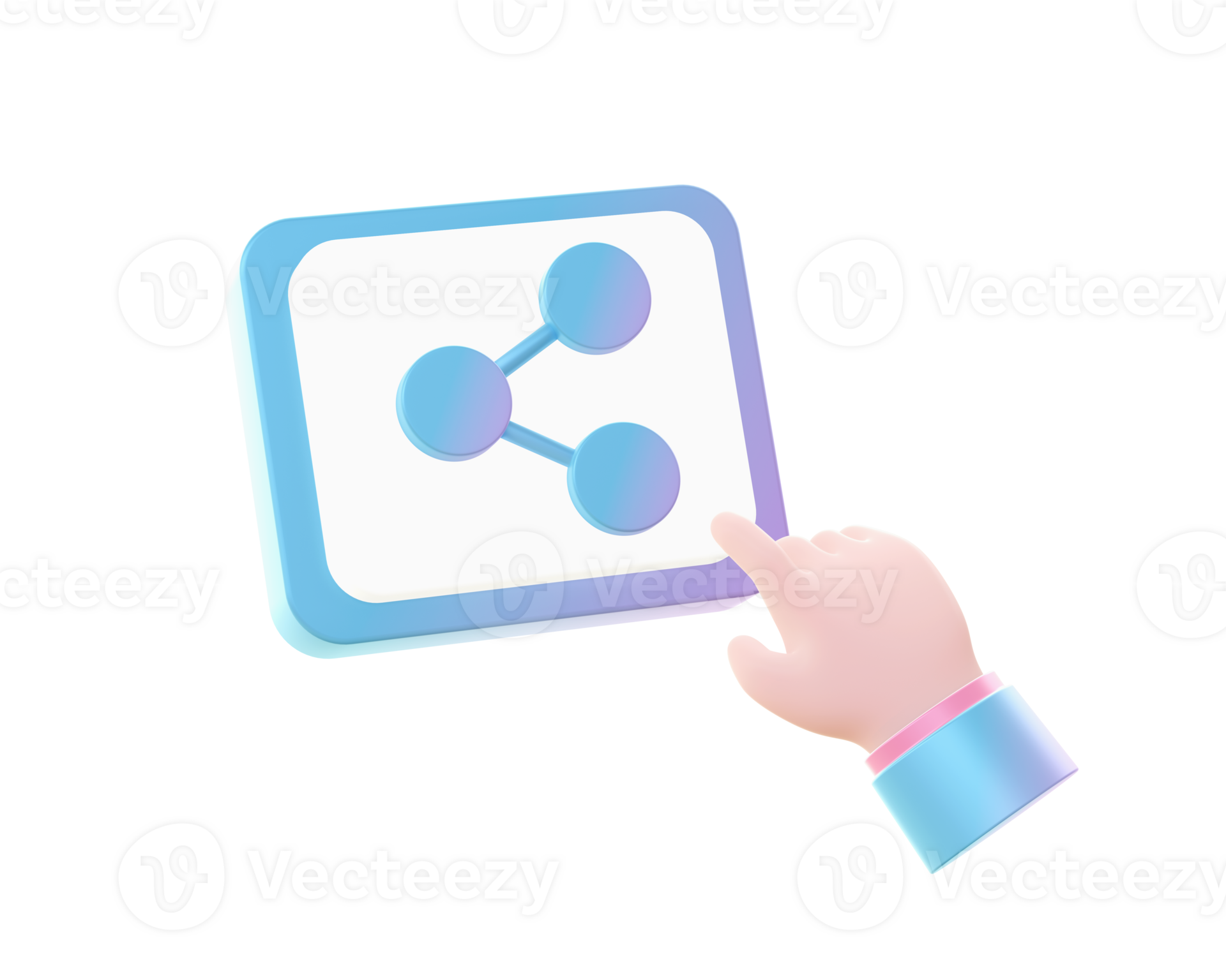 3d Render Of Gradient Share With Hand Illustration Icons For Ui Ux Web Mobile Apps Ads 29202485 Png