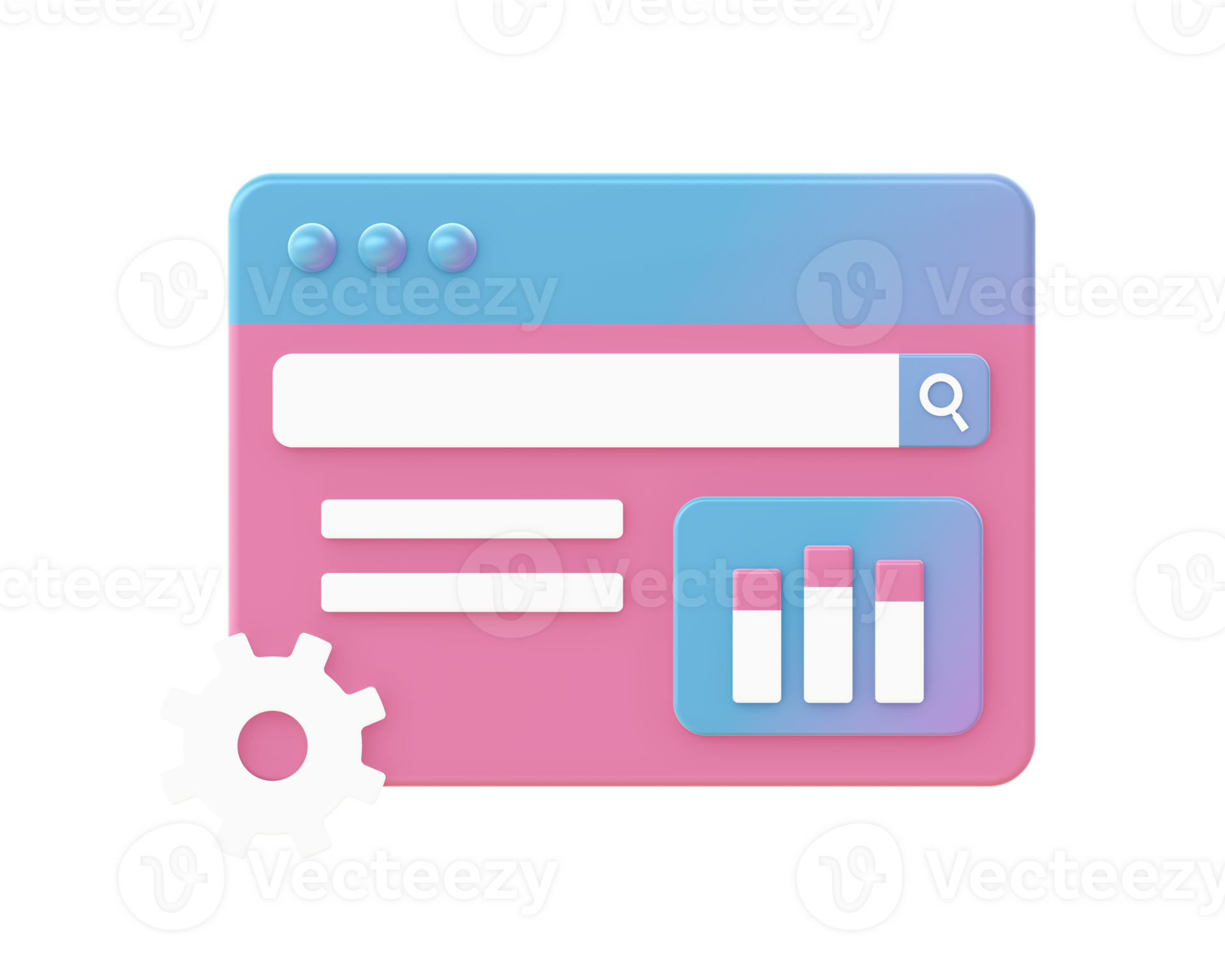 3d render of Gradient configuration setting panel illustration icons for UI UX web mobile apps ...