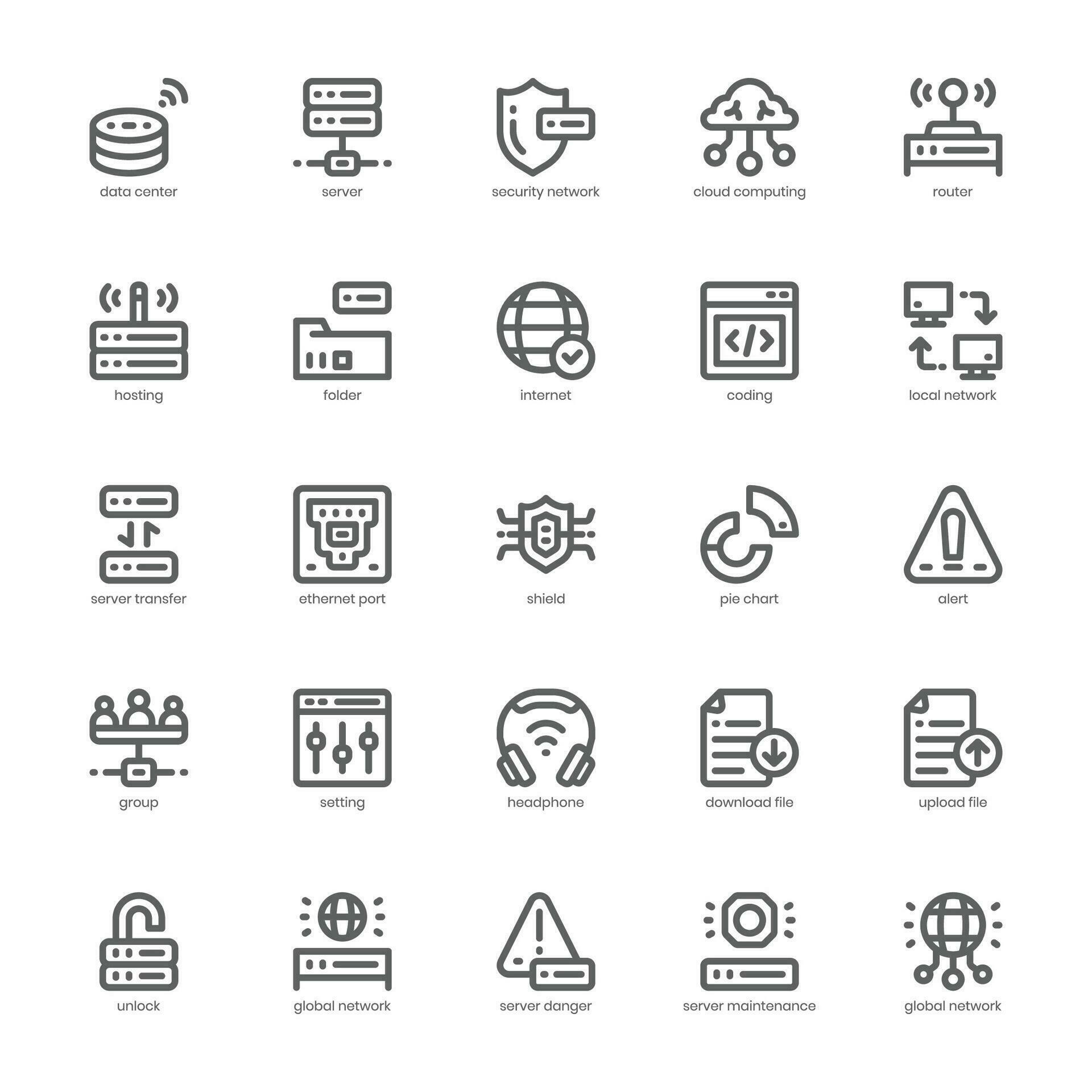 Data Center icon pack for your website, mobile, presentation, and logo ...
