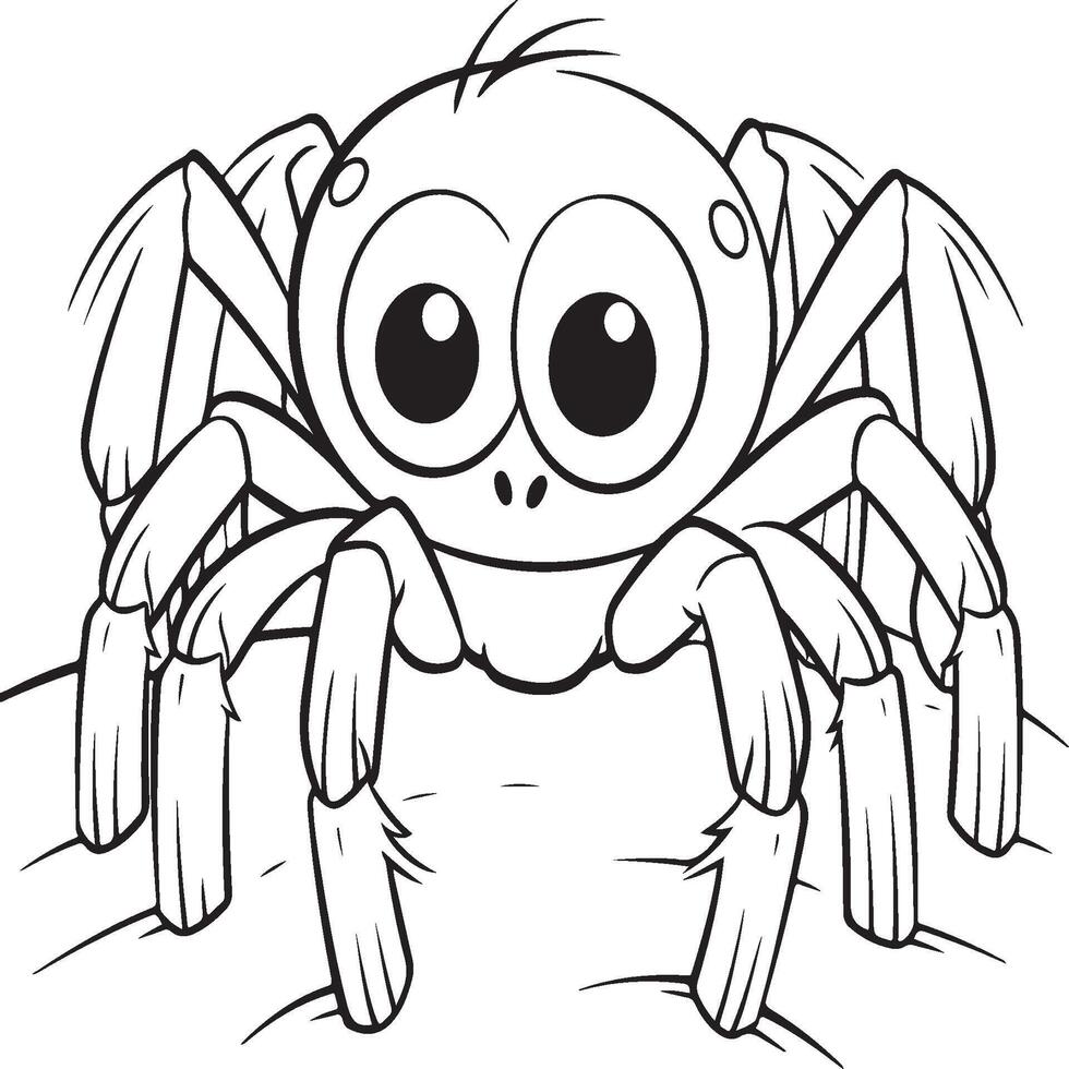 spider halloween coloring page for kids 29204574 Vector Art at Vecteezy
