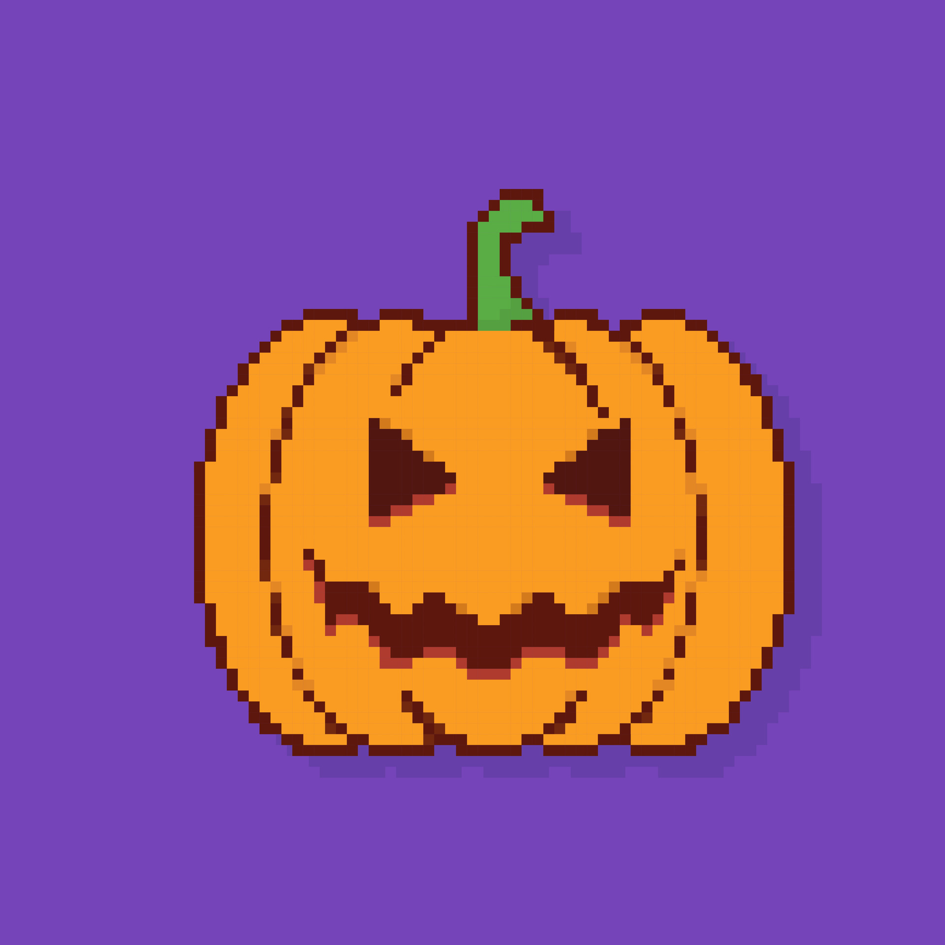 Pumpkin Halloween pixel art on purple background 29210396 Vector Art at ...