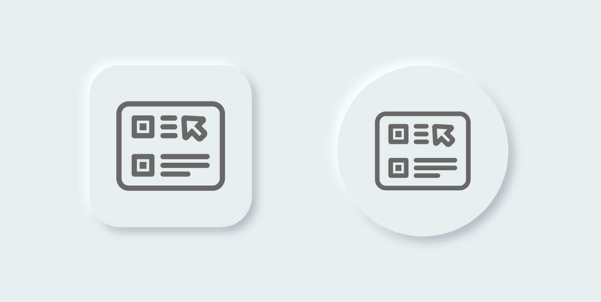 Choice Line Icon In Neomorphic Design Style Choose Button Signs Vector