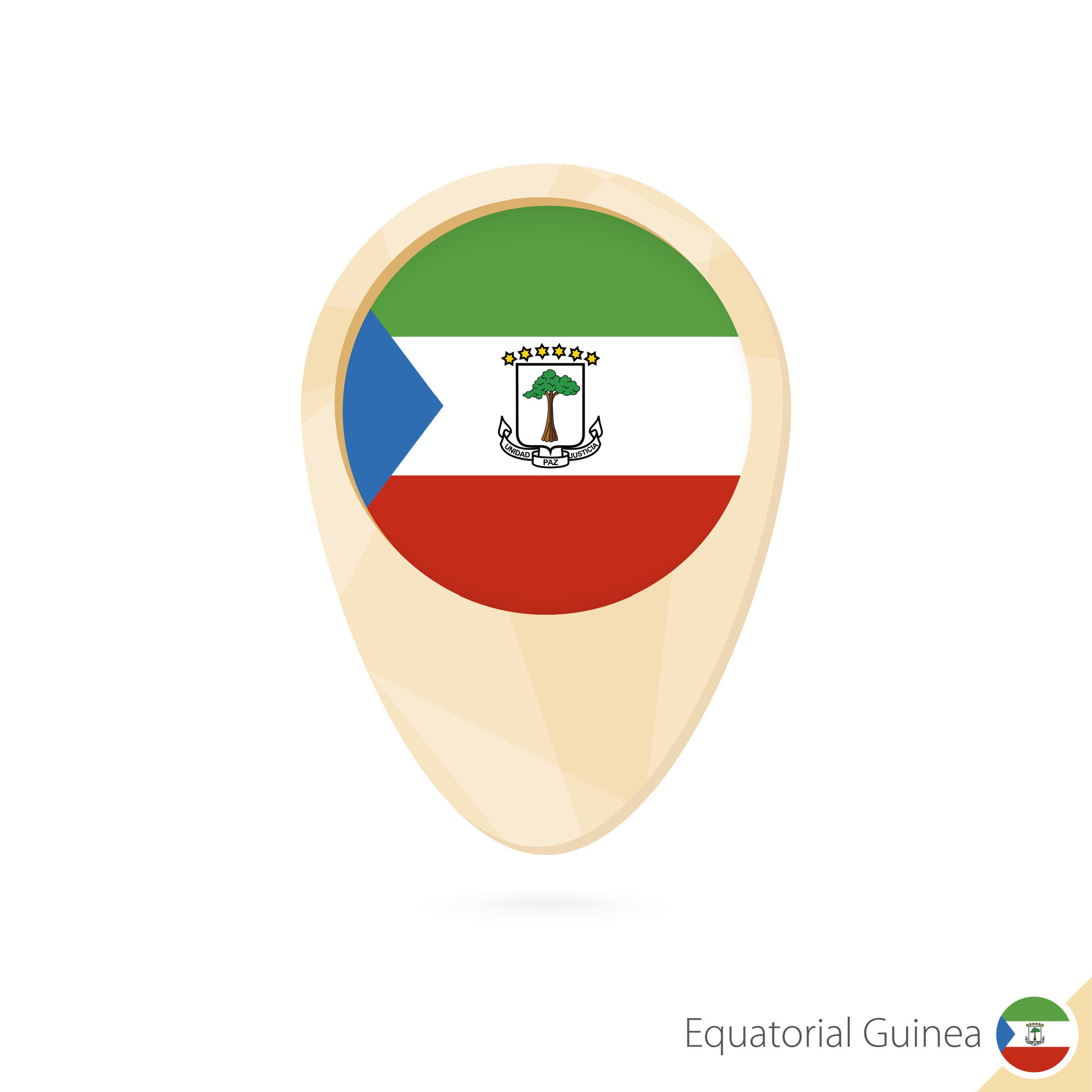 Map pointer with flag of Equatorial Guinea. Orange abstract map icon. 29214983 Vector Art at ...