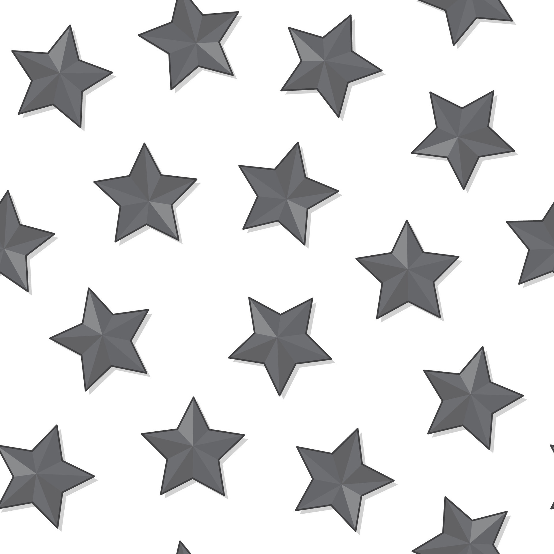 Stars Seamless Pattern On A White Background. Black Star Theme Vector ...
