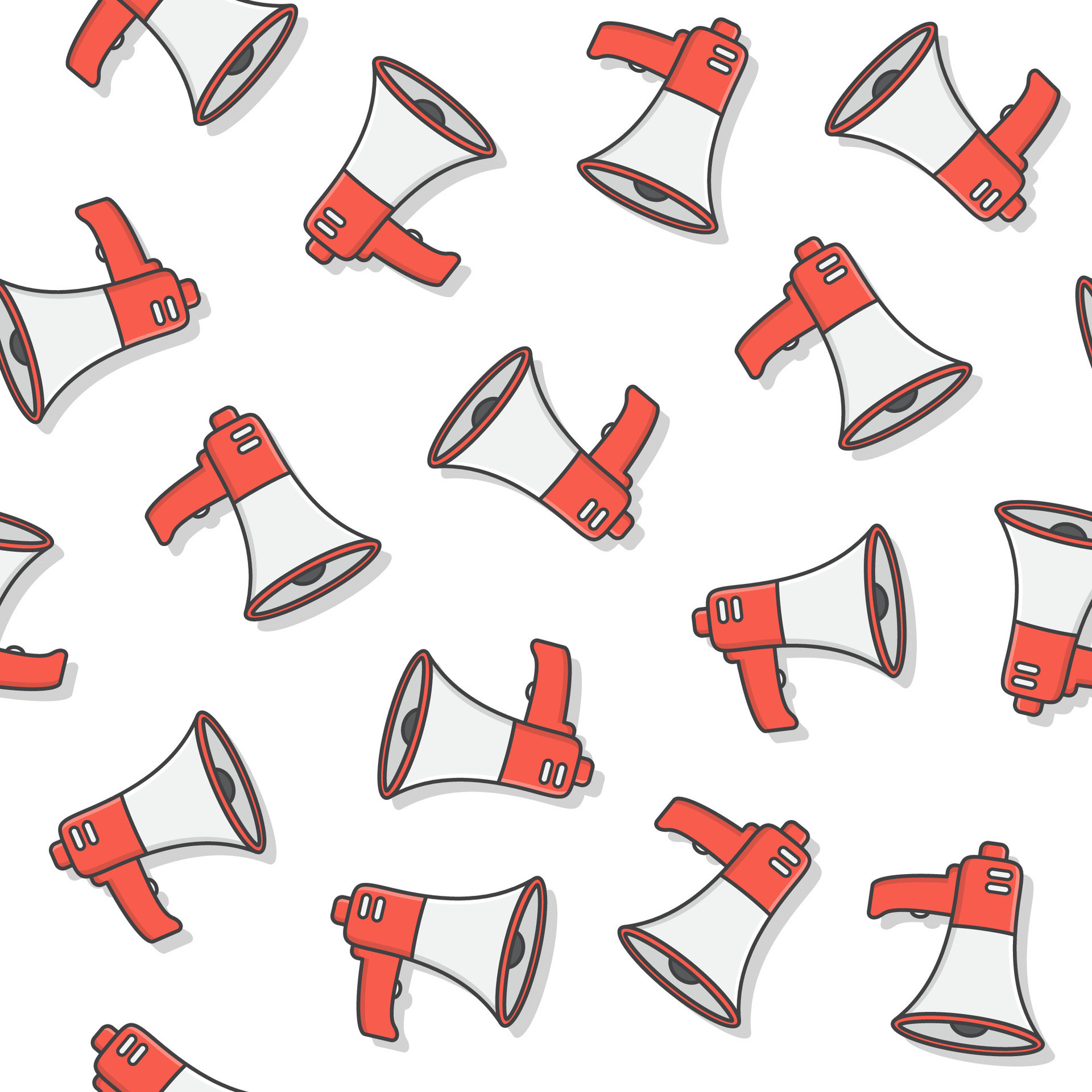 Megaphone Seamless Pattern On A White Background Speaker Toa Megaphone