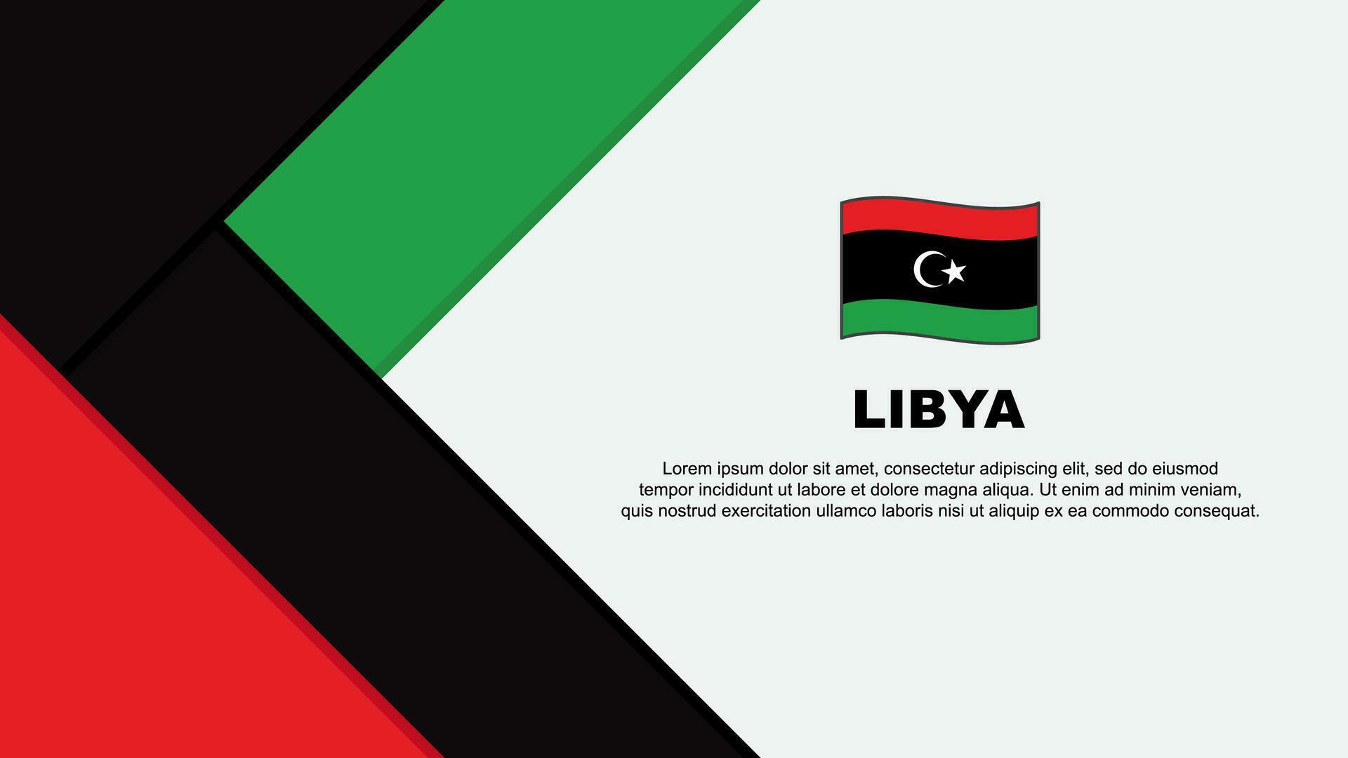 Libya Flag Abstract Background Design Template. Libya Independence Day Banner Cartoon Vector ...