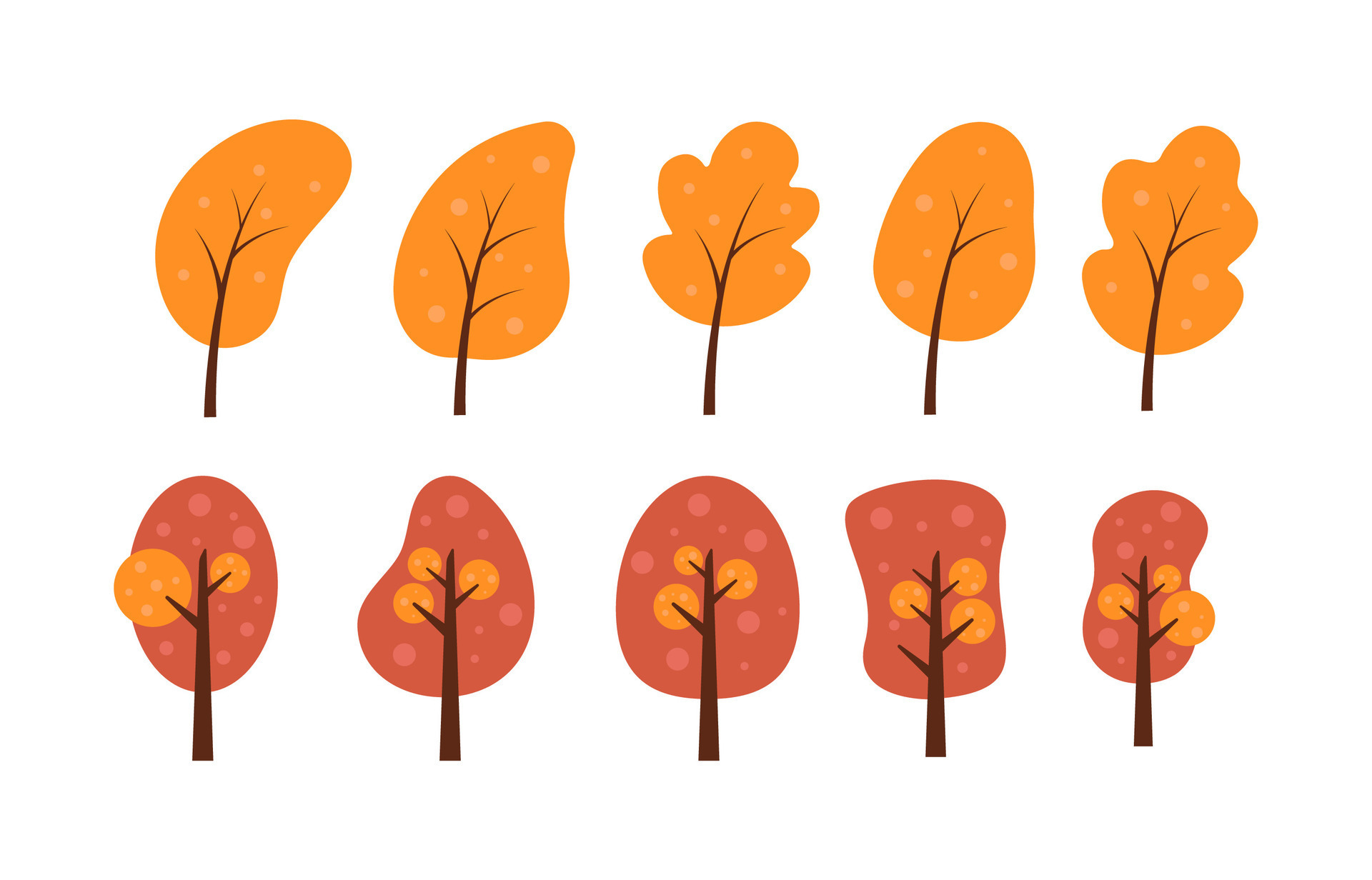 Autumn Tree Illustration Element Vector Set 29221067 Vector Art at Vecteezy
