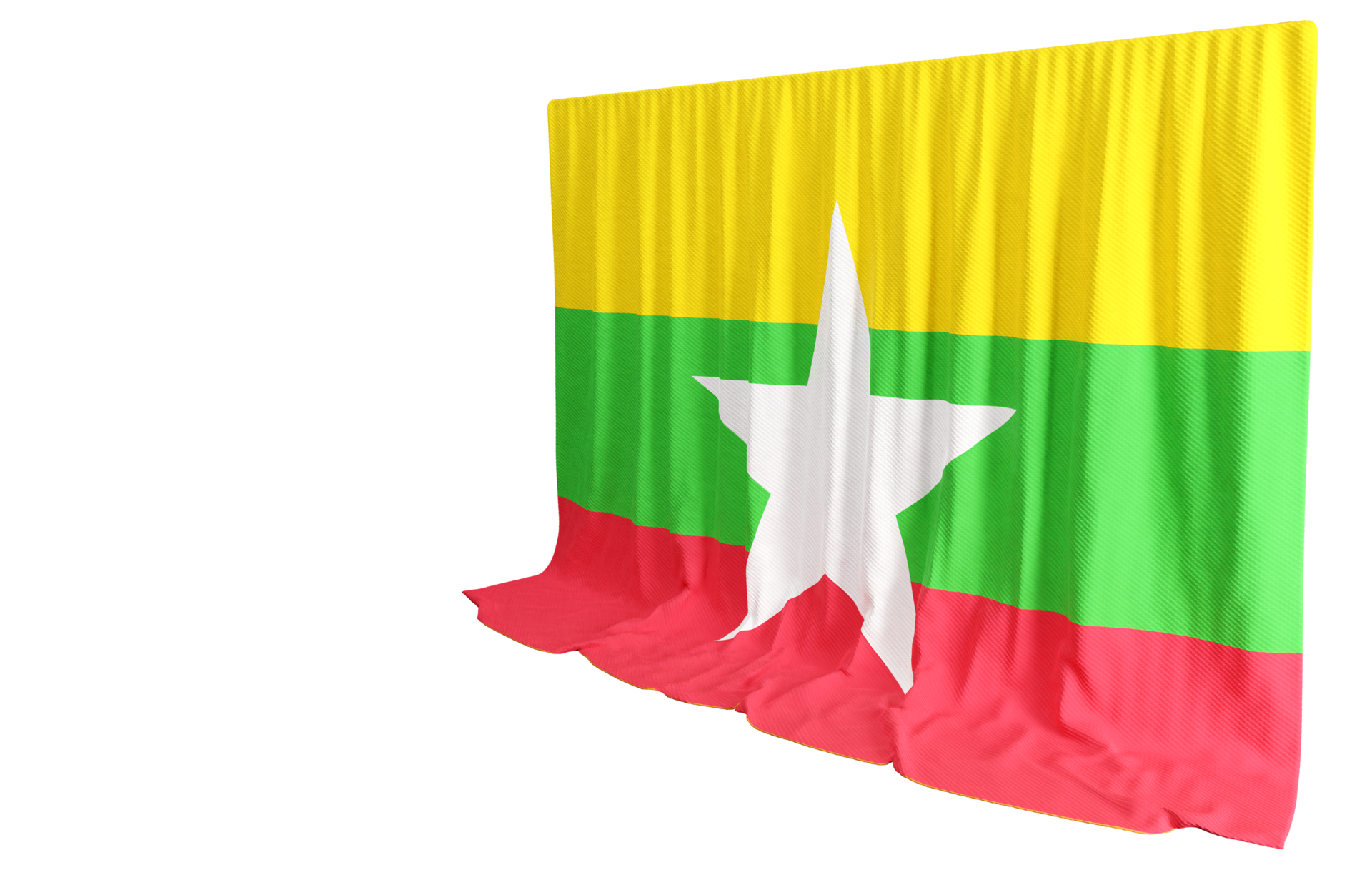 Myanmar Flag Curtain in 3D Rendering called Flag of Myanmar 29227385 PNG Myanmar Flag Curtain in 3D Rendering called Flag of Myanmar 29227385 PNG