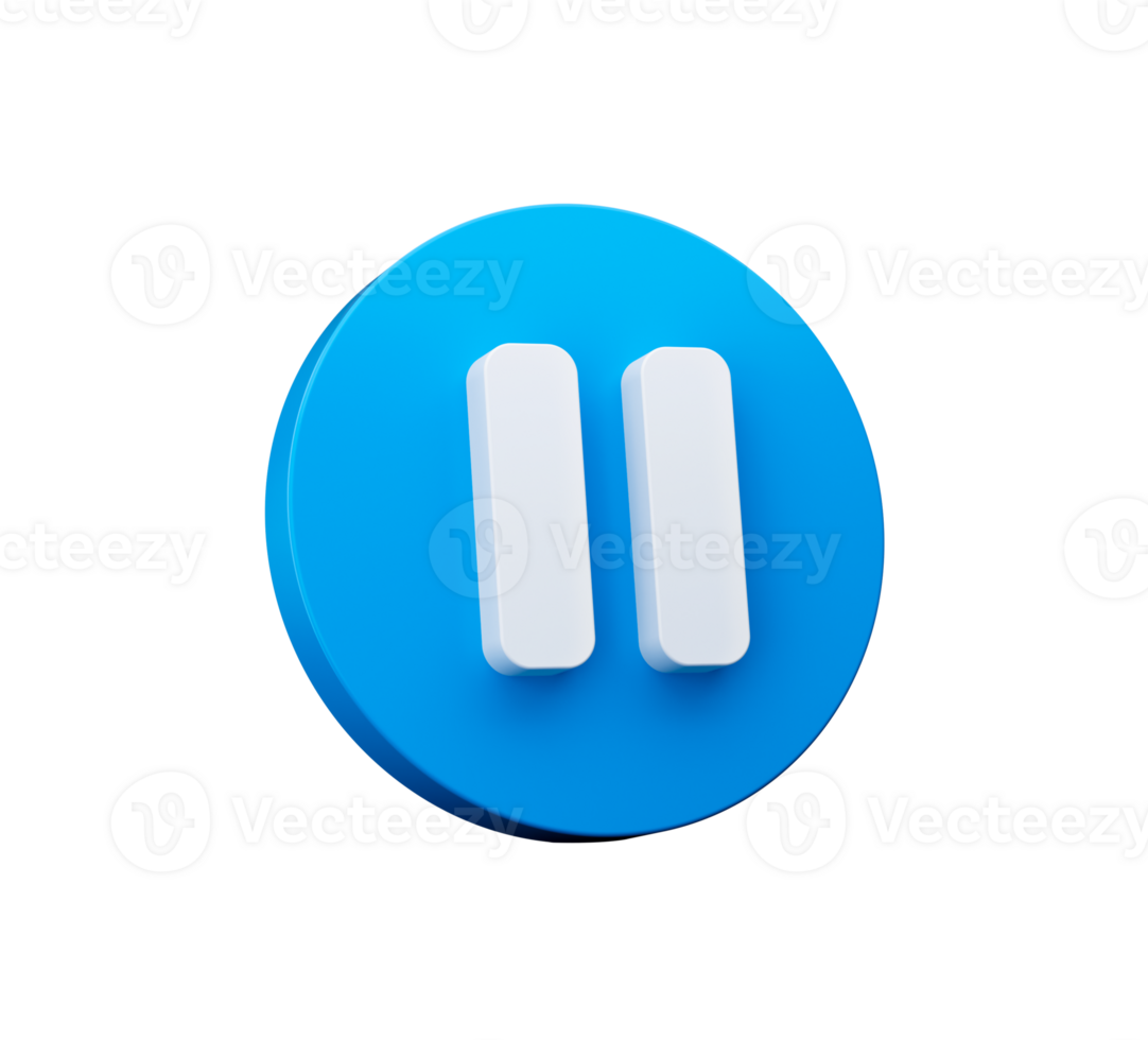 Pause button. 3d blue button 3d illustration 29227777 PNG