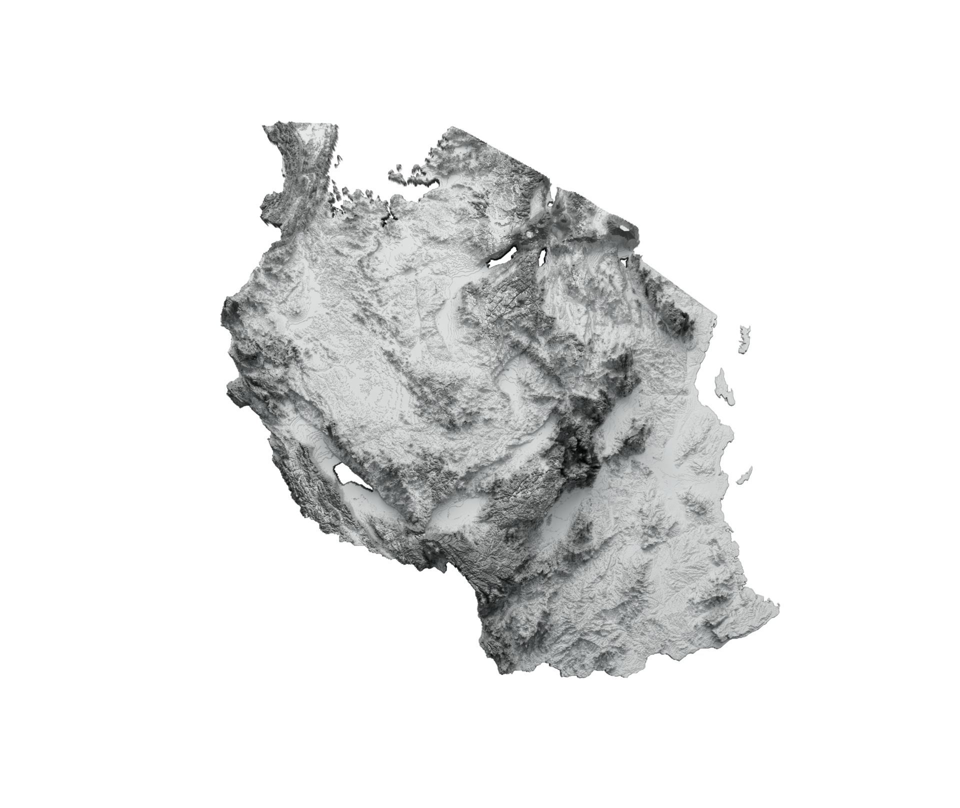 Tanzania Map Flag Shaded Relief Color Height Map 3d Illustration