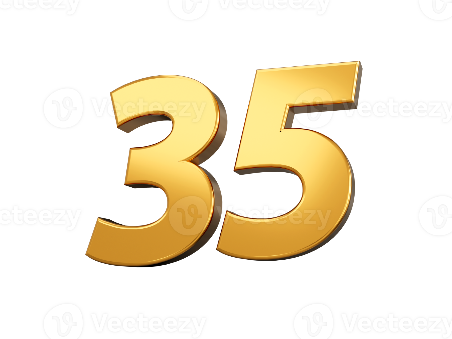 Gold number 35 Thirty five shiny 3d number 35 made of gold 3d illustration 29227841 PNG