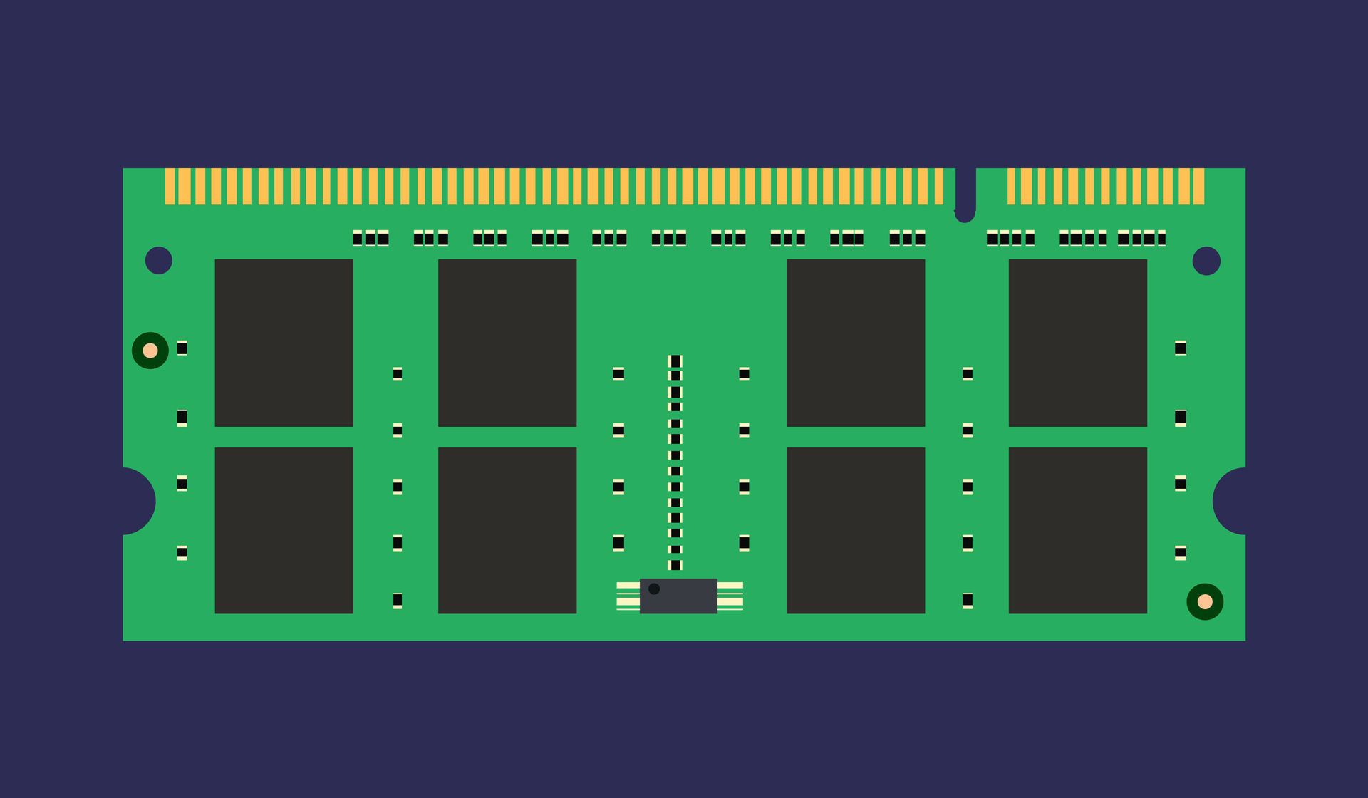 A Vector Illustration Of A Computer Memory Module Representing Ram Random Access Memory On A