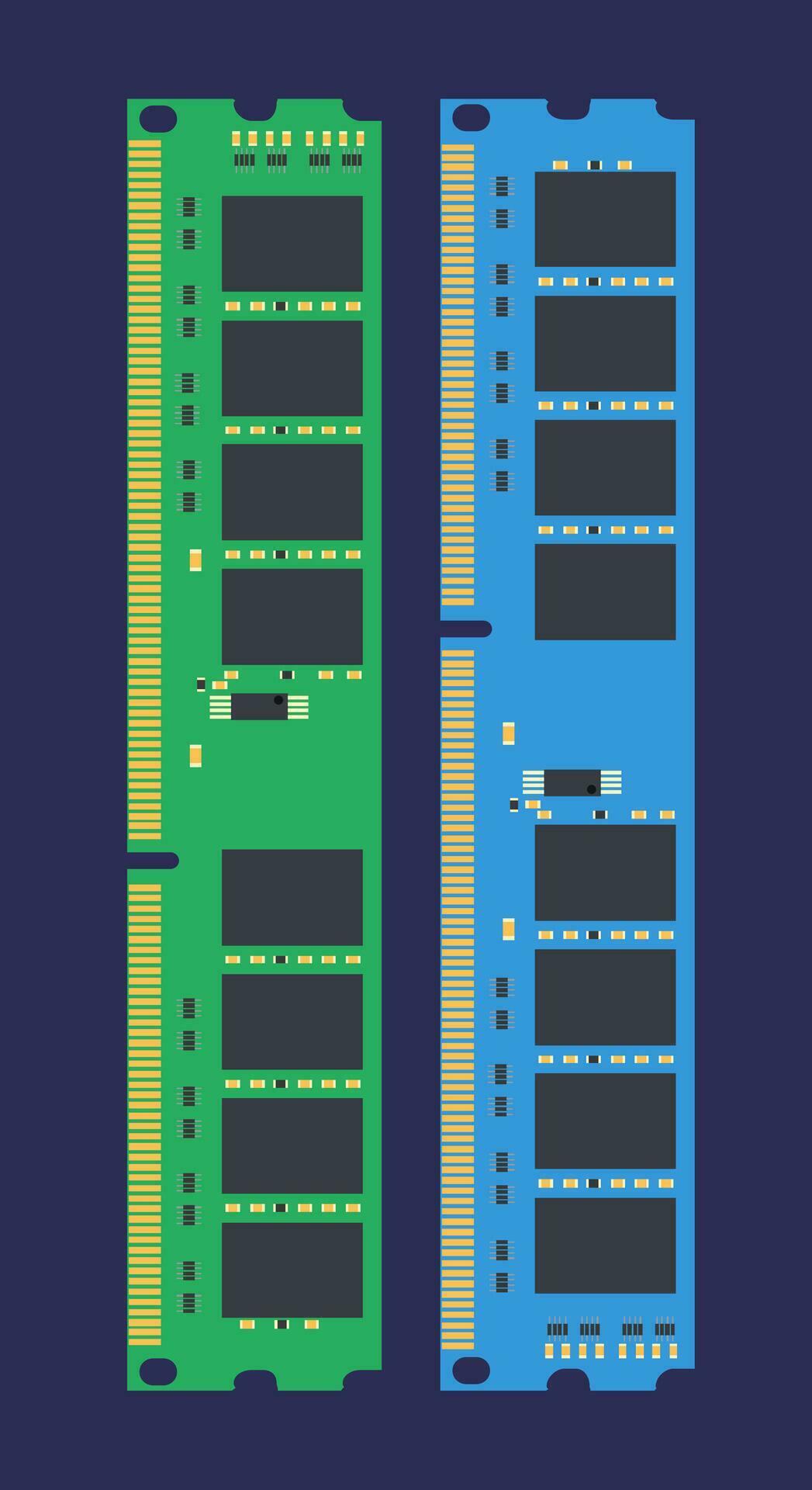 An illustration of computer RAM Random Access Memory, serving as a ...
