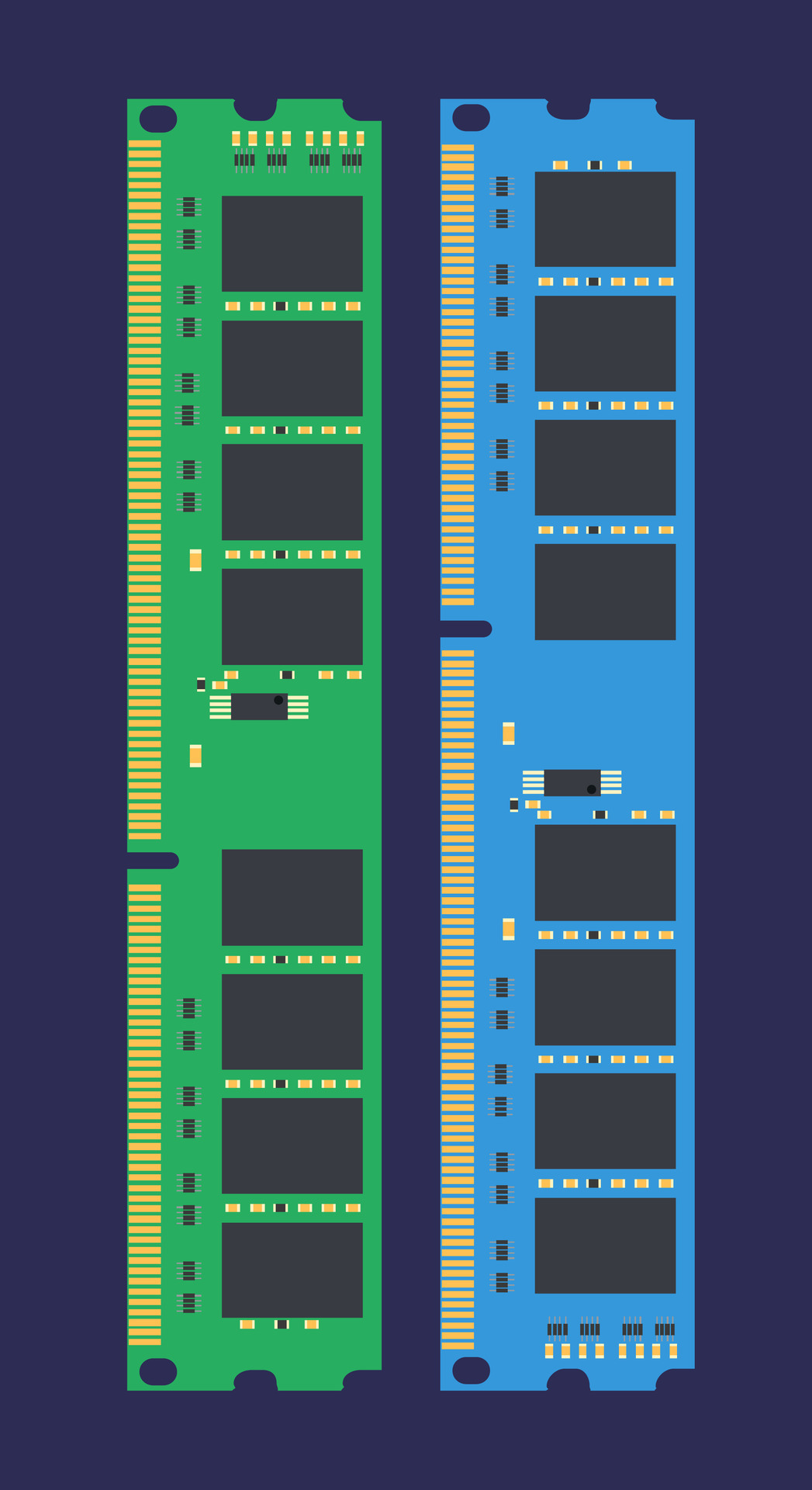 An illustration of computer RAM Random Access Memory, serving as a ...