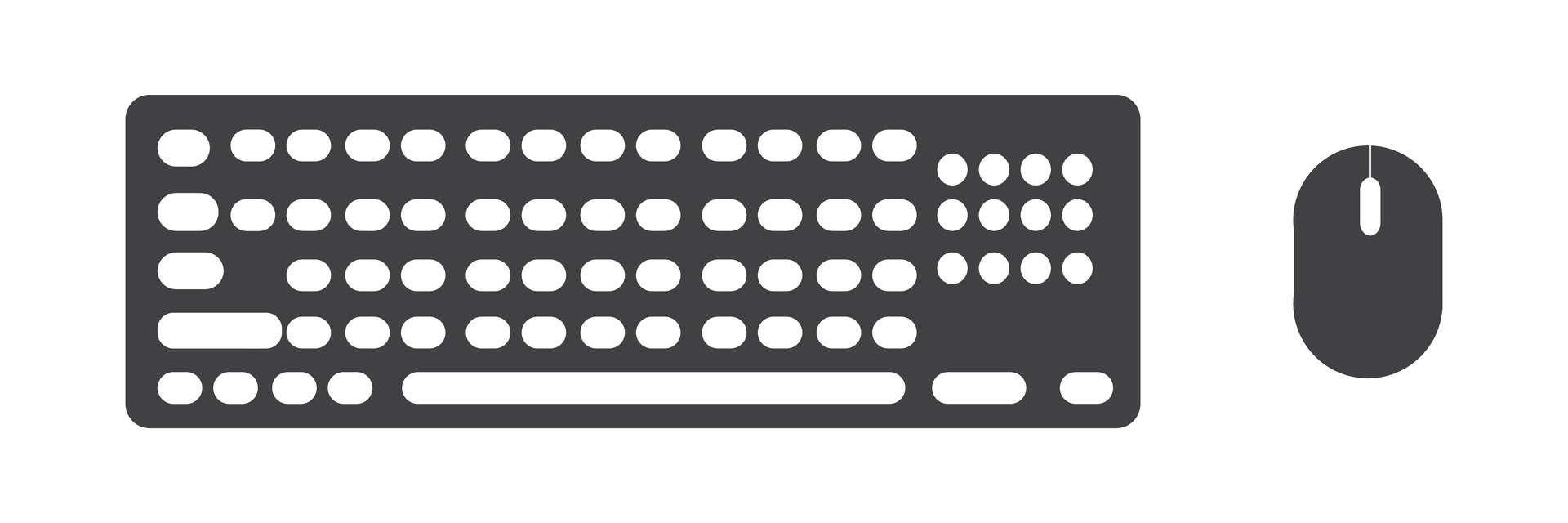 Computer Keyboard And Mouse Vector Icon Black Illustration Isolated On White Background