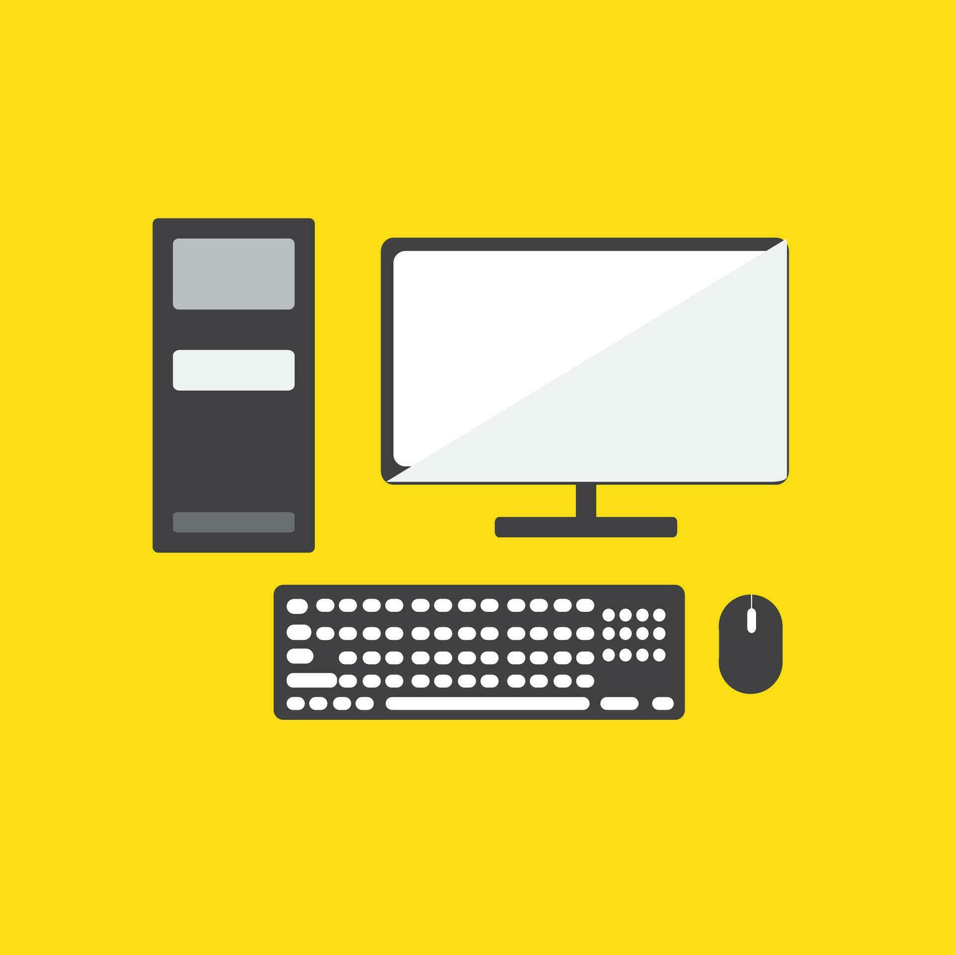 Simple computer sets - CPU, monitor, keyboard, and mouse 29228125 ...