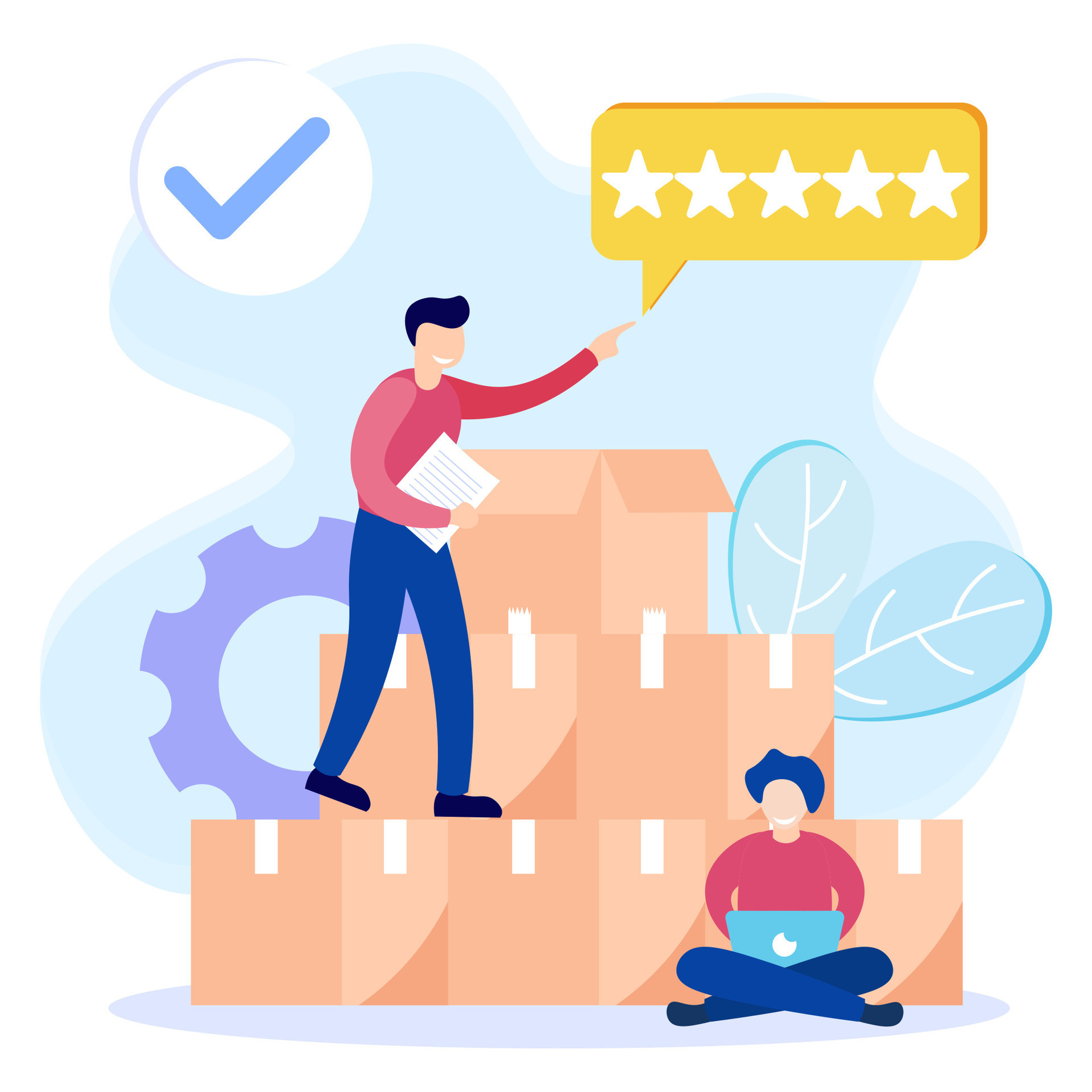 Illustration Vector Graphic Cartoon Character Of Quality Control