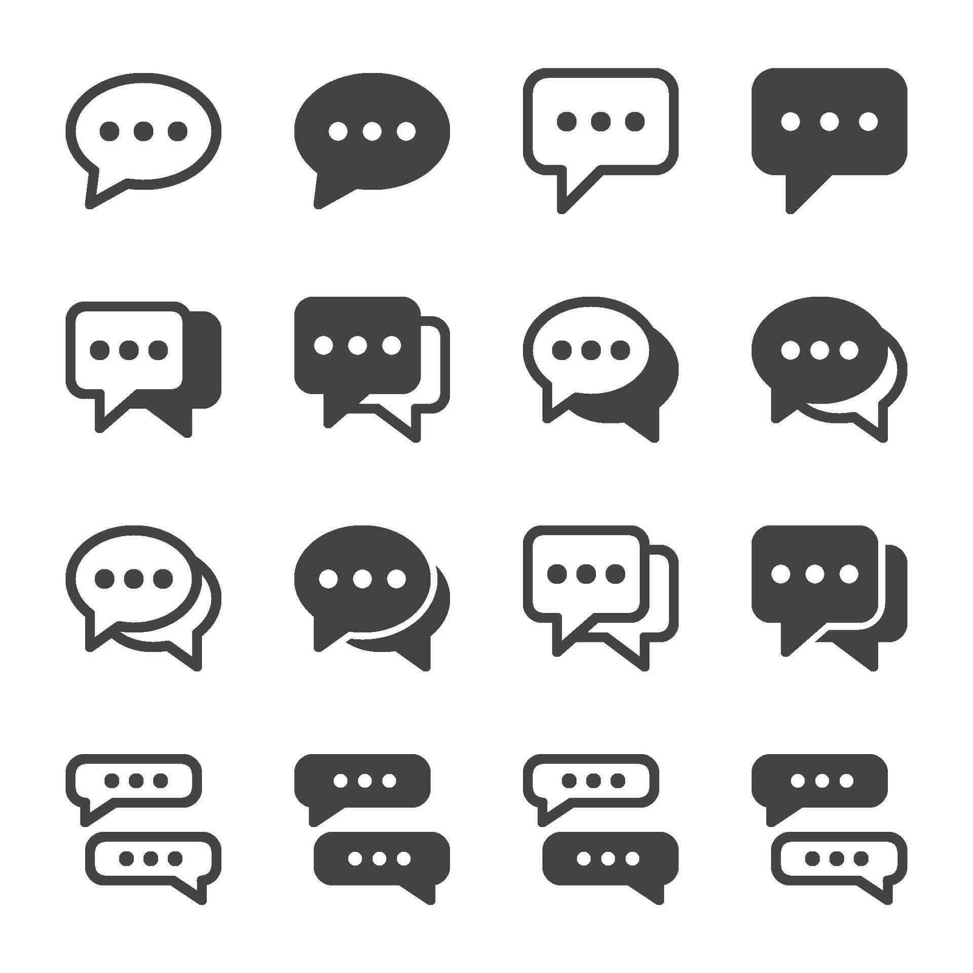 Speech Bubble Icon Setvector And Illustration 29239739 Vector Art At Vecteezy