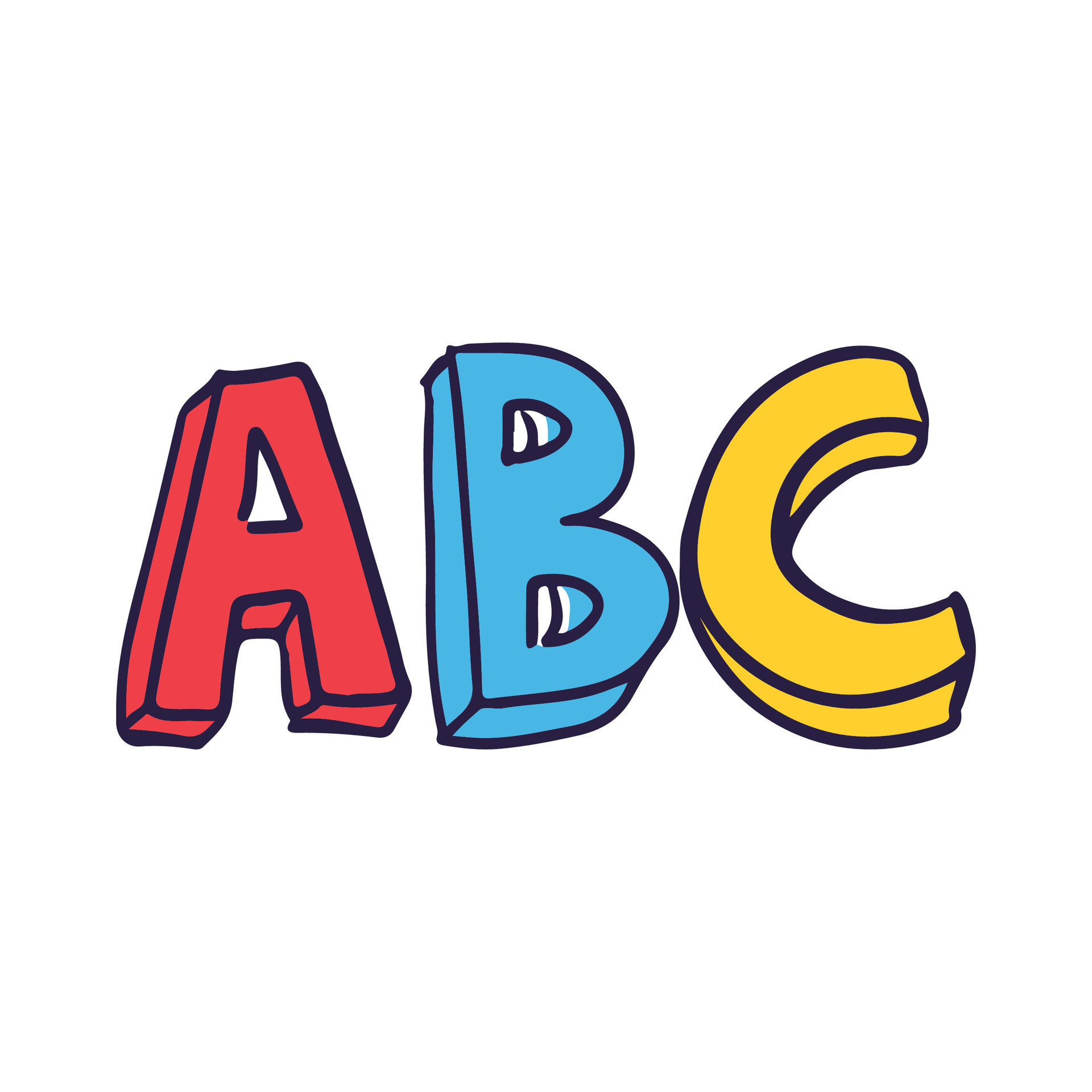 Vector the letters abc in doodle style. hand drawn colorful vector illustration 29243010 Vector ...