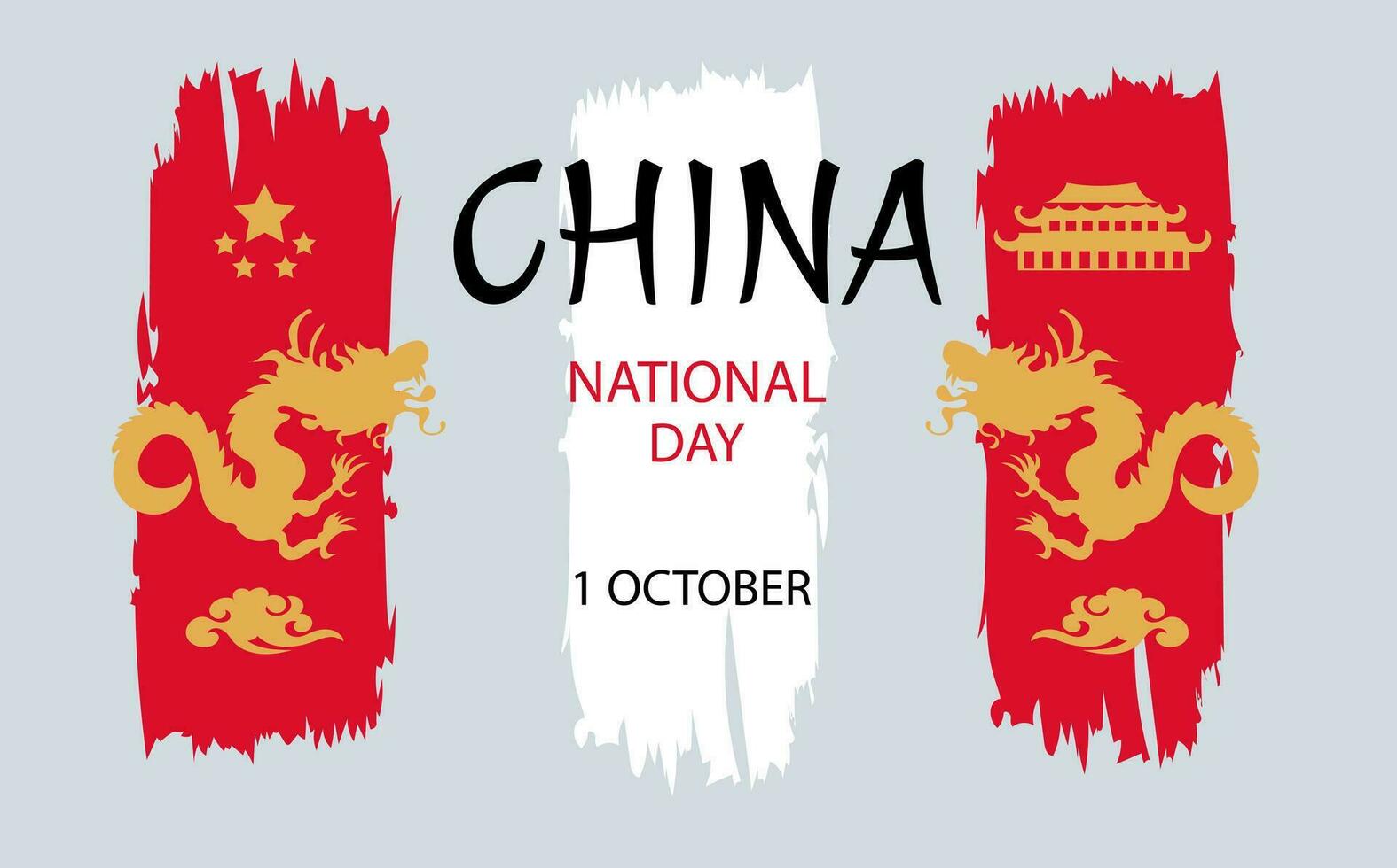 China happy national day greeting card, banner vector illustration ...
