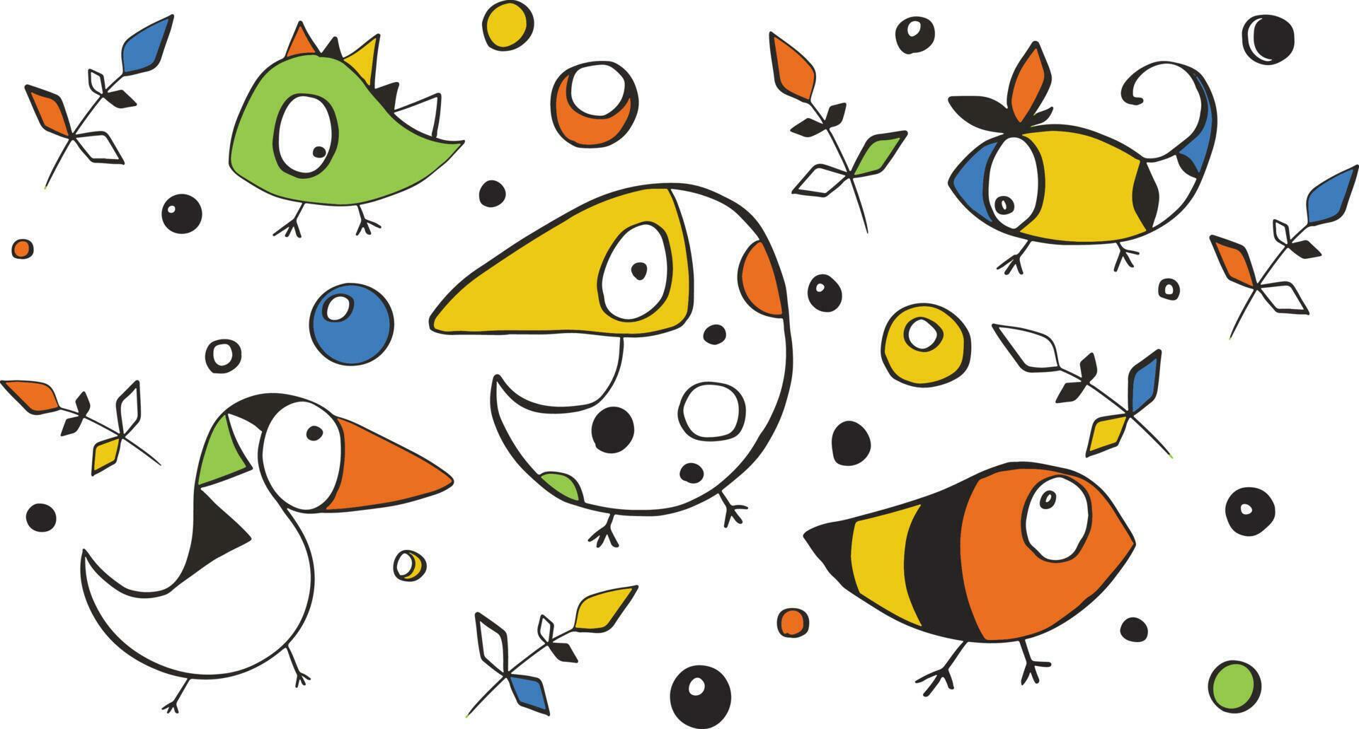 Abstract animal children illustrated pattern fabric, textile ...