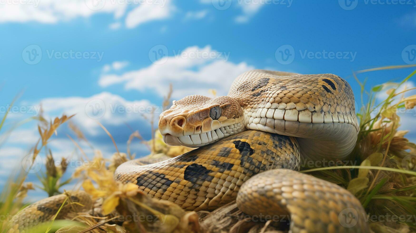 Photo of a Python under Blue Sky. Generative AI 29259143 Stock Photo at Vecteezy