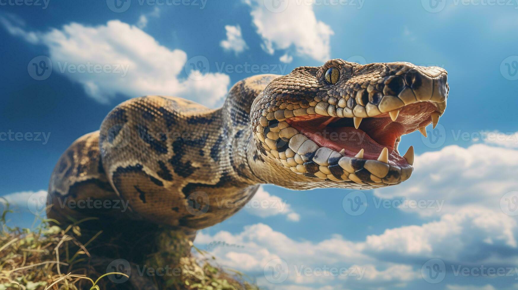 Photo of a Python under Blue Sky. Generative AI 29259156 Stock Photo at Vecteezy