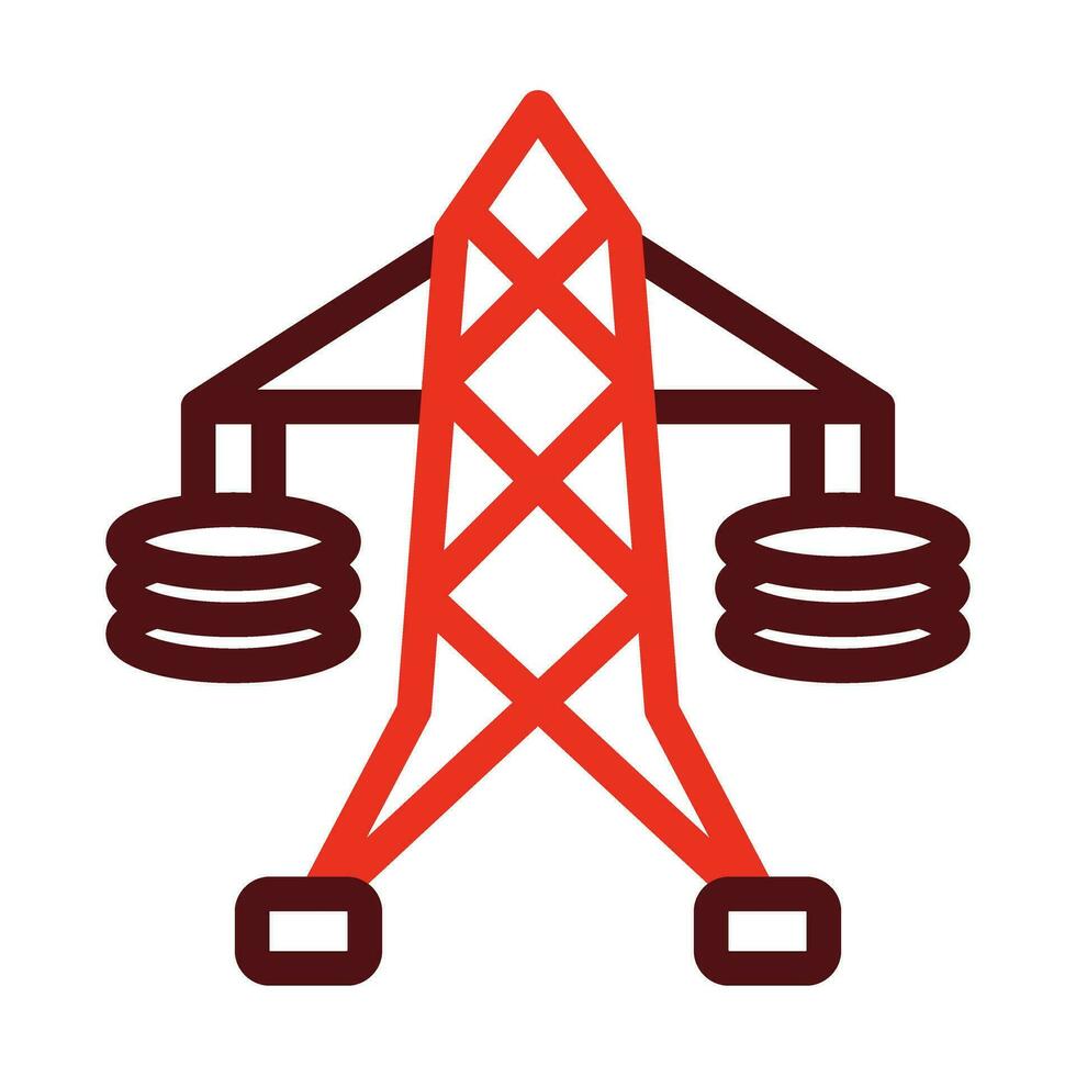 Pole Vector Thick Line Two Color Icons For Personal And Commercial Use ...