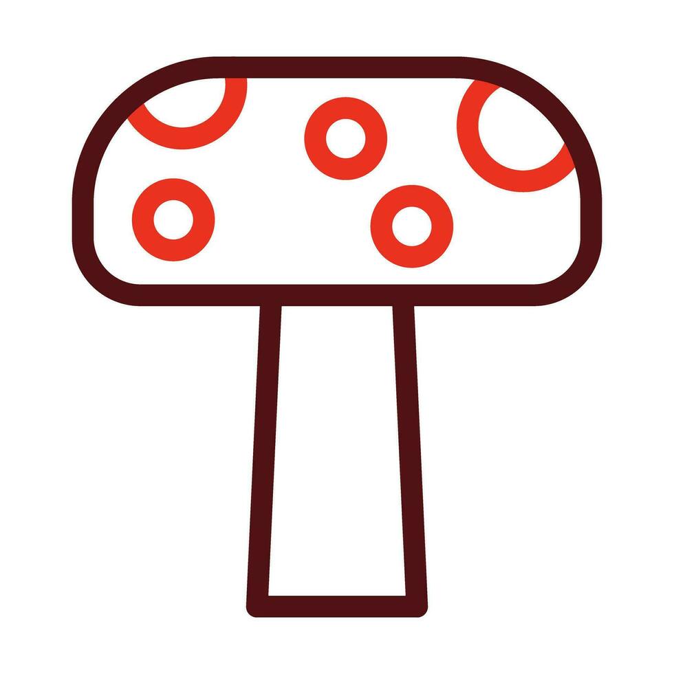 Mushroom Vector Thick Line Two Color Icons For Personal And Commercial ...
