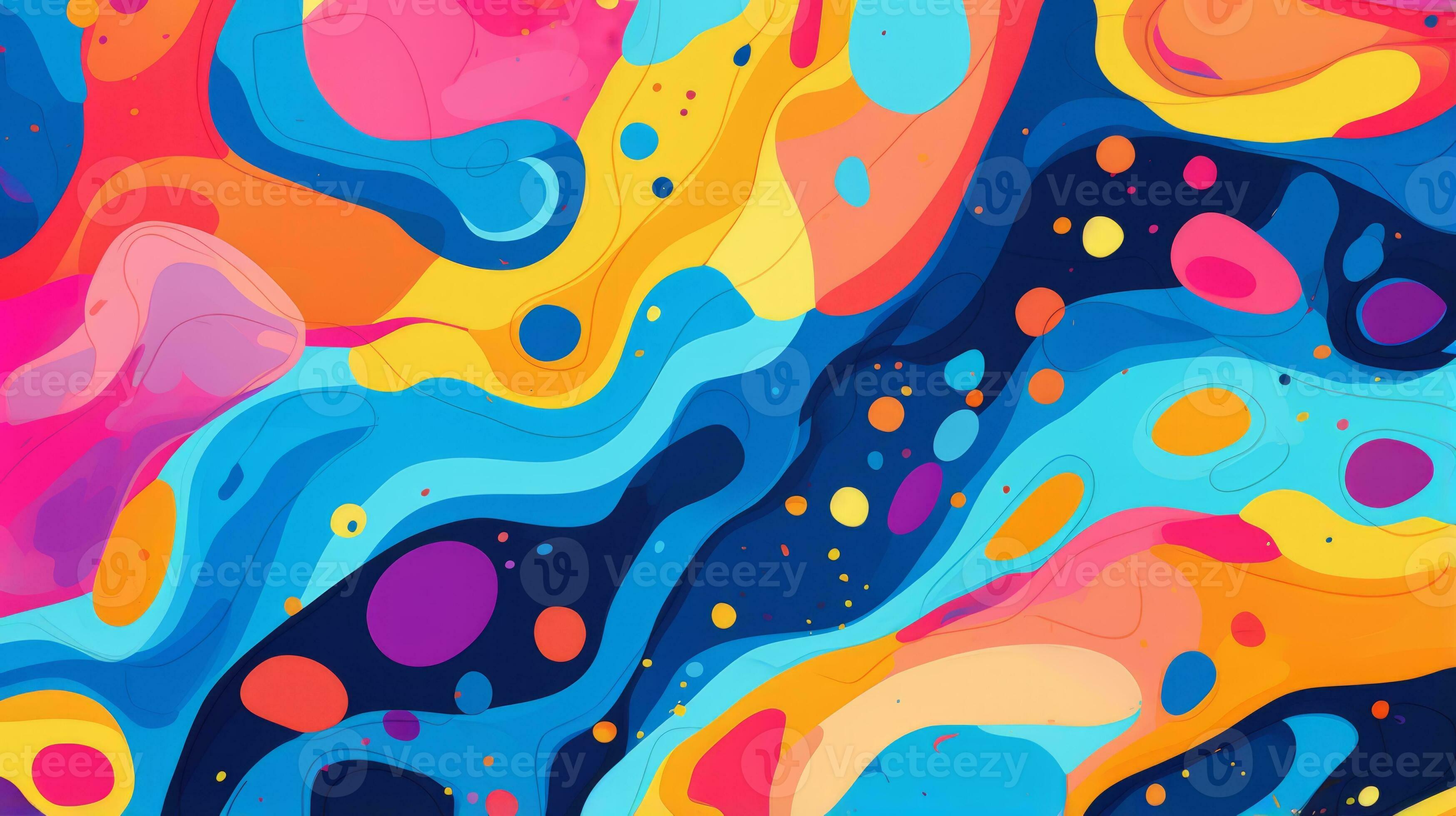 An abstract painting with vibrant colors and dynamic shapes. Generative ...