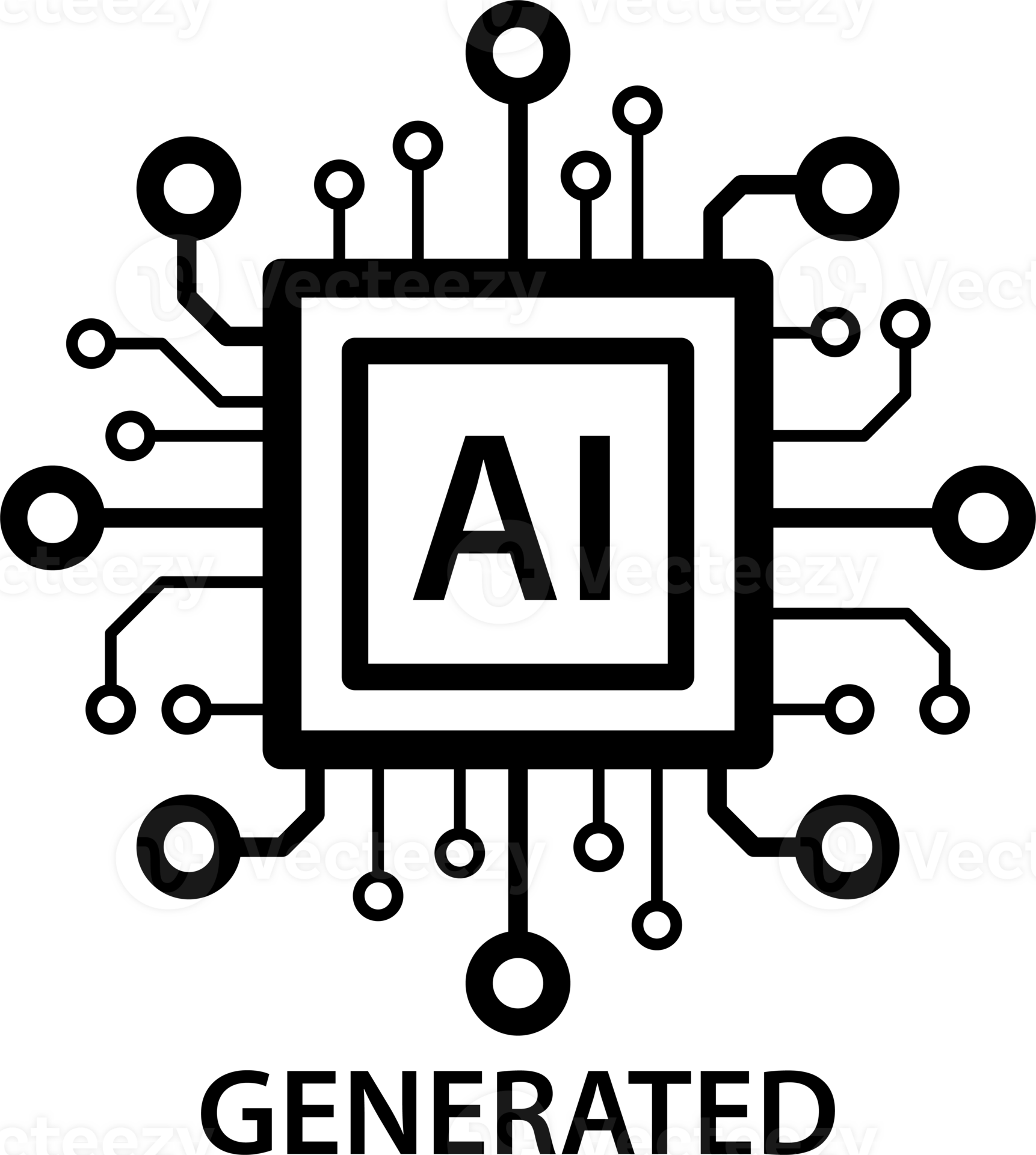 Artificial intelligence generated icon AI sign for graphic design, logo, website, social media ...