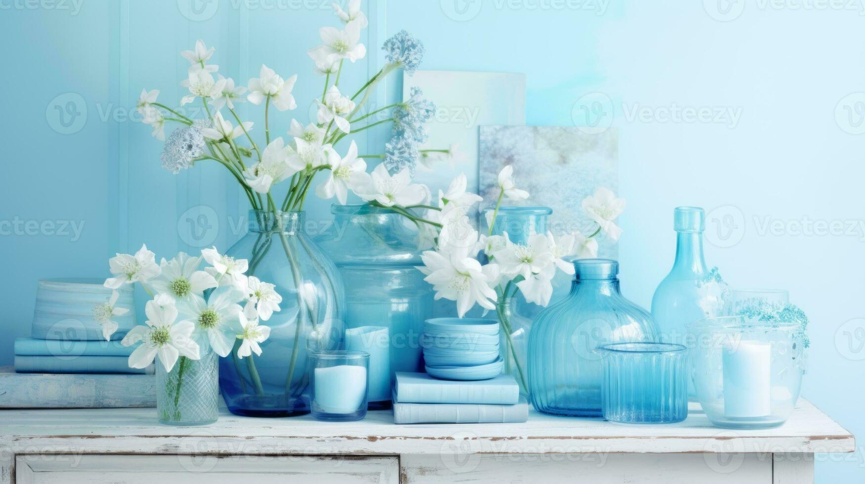 Stunning blue palette, harmonizing. Generative AI 29266890 Stock Photo ... Stunning blue palette, harmonizing. Generative AI 29266890 Stock Photo ...