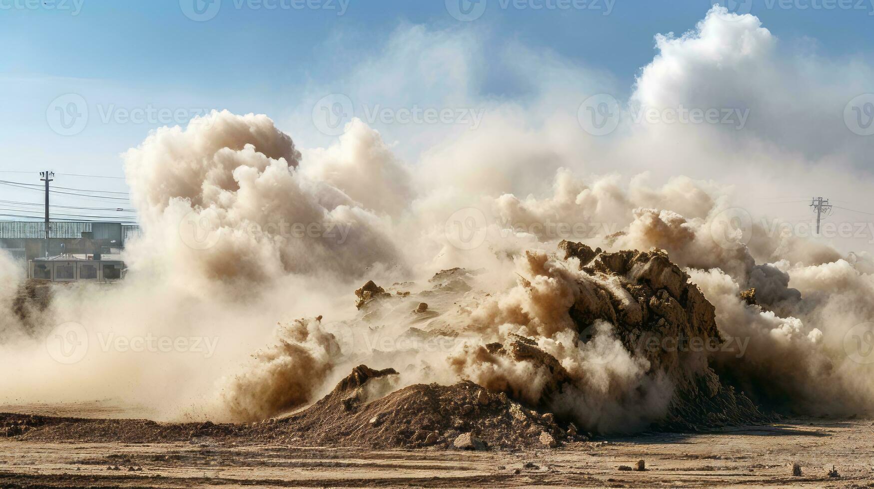 Air pollution from construction site with dust and debris in air. Generative AI 29267740 Stock ...