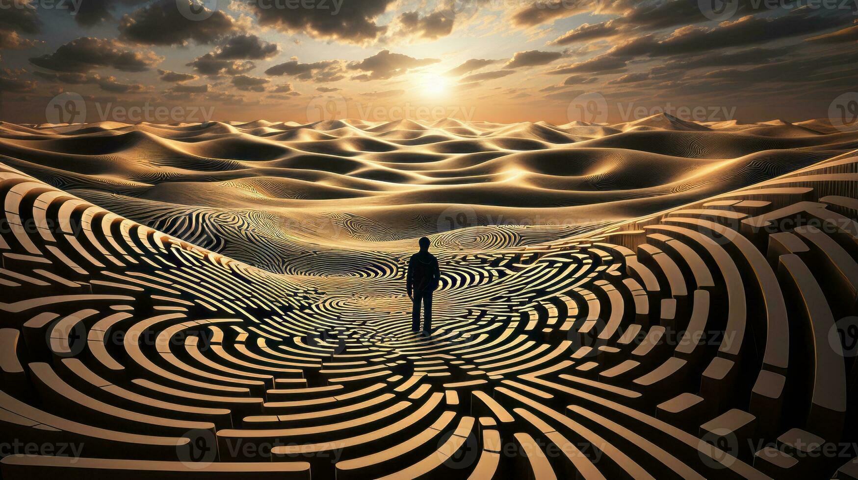 Desert mirage illusion. Generative AI 29268160 Stock Photo at Vecteezy