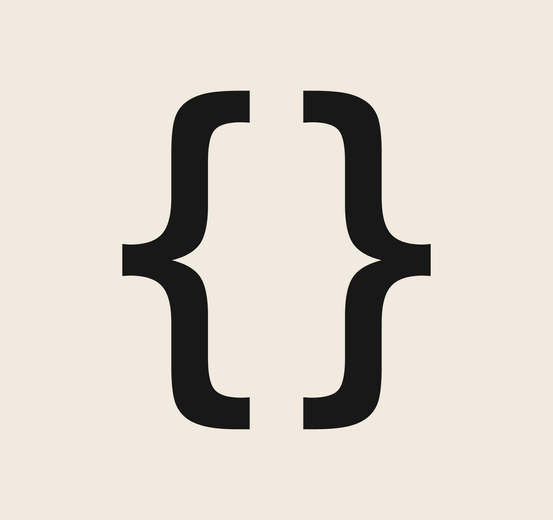 Curly braces symbol and dobule braces, symmetric sign for text quote ...