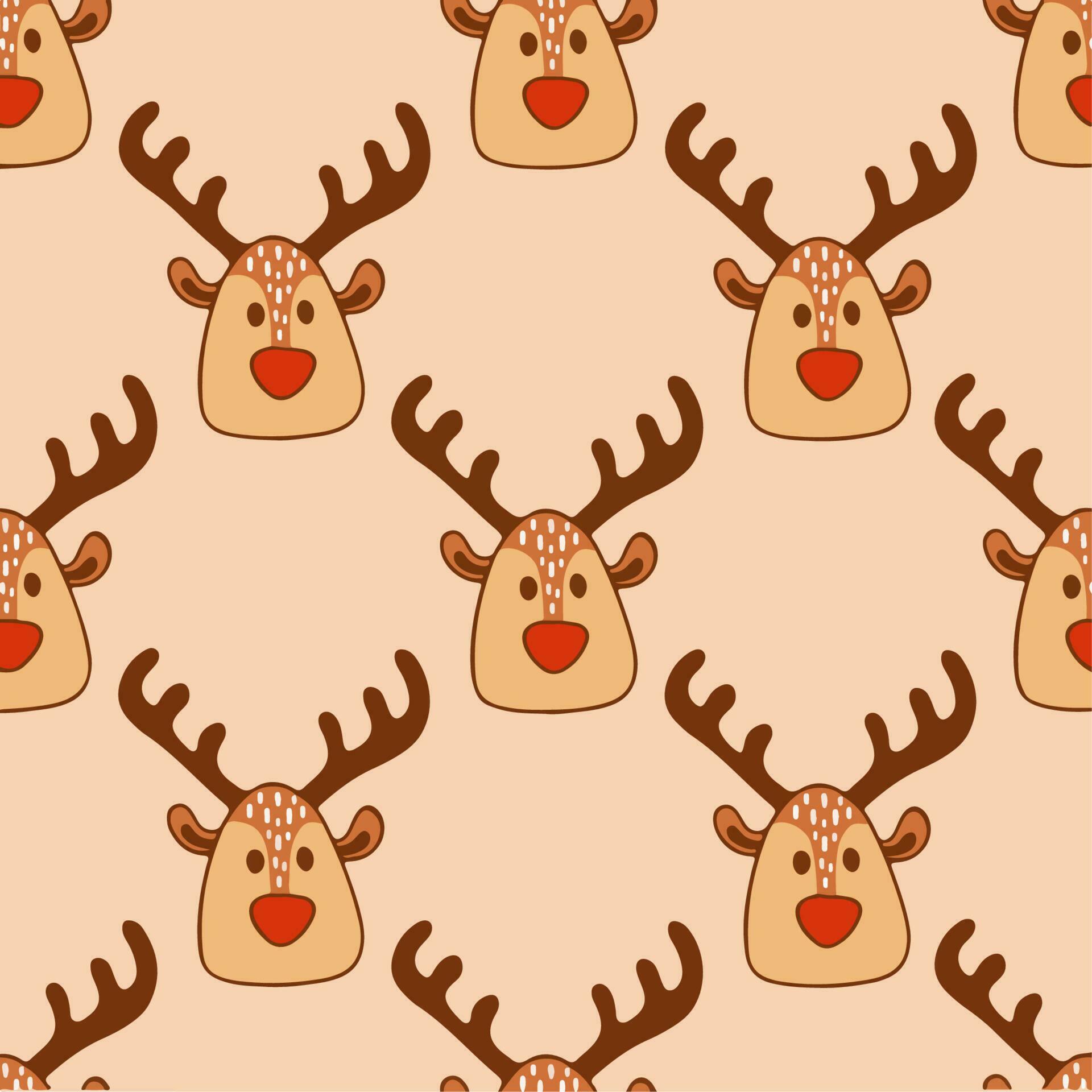 Christmas Santa Reindeer Pattern Background. Social Media Post ...