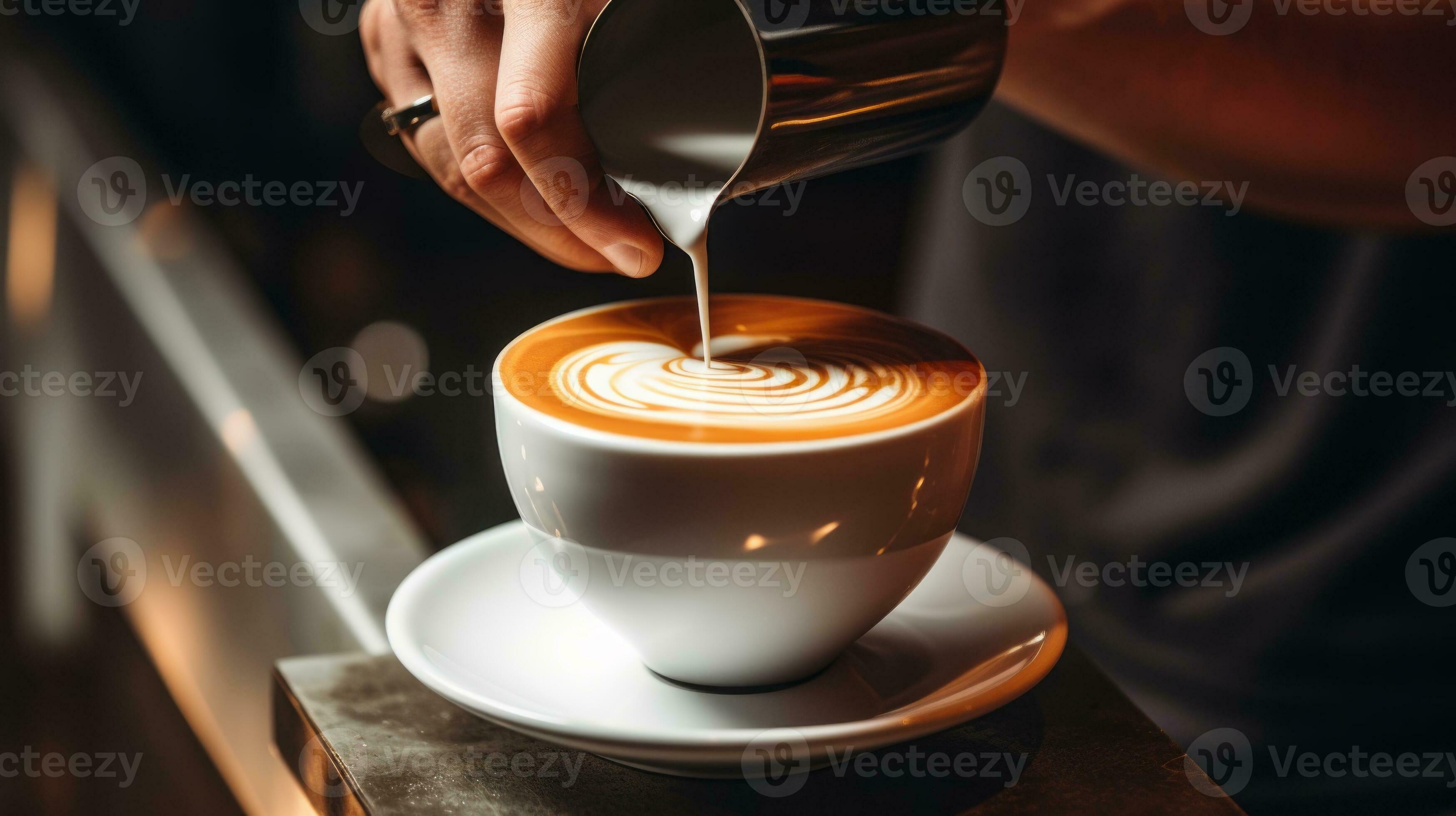 Barista creating latte art. Generative AI 29270311 Stock Photo at Vecteezy