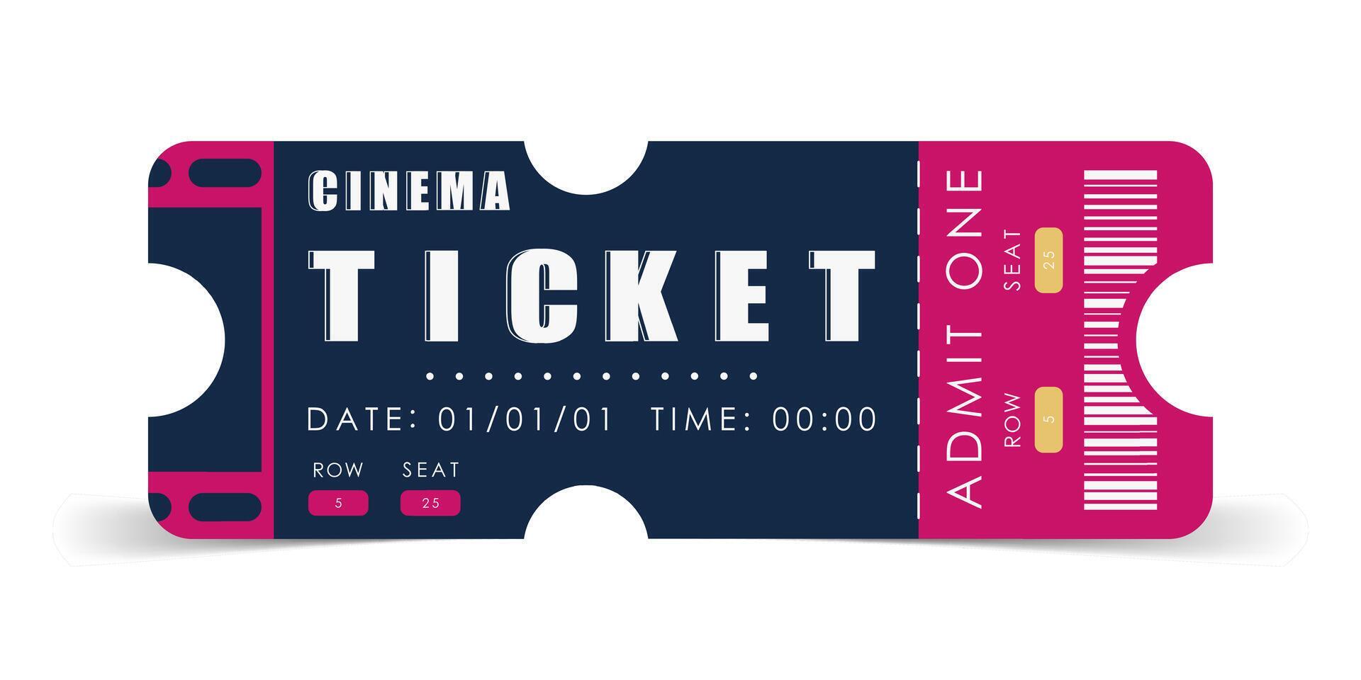 Cinema ticket template. Ticket design template. . 29271003 Vector Art ...