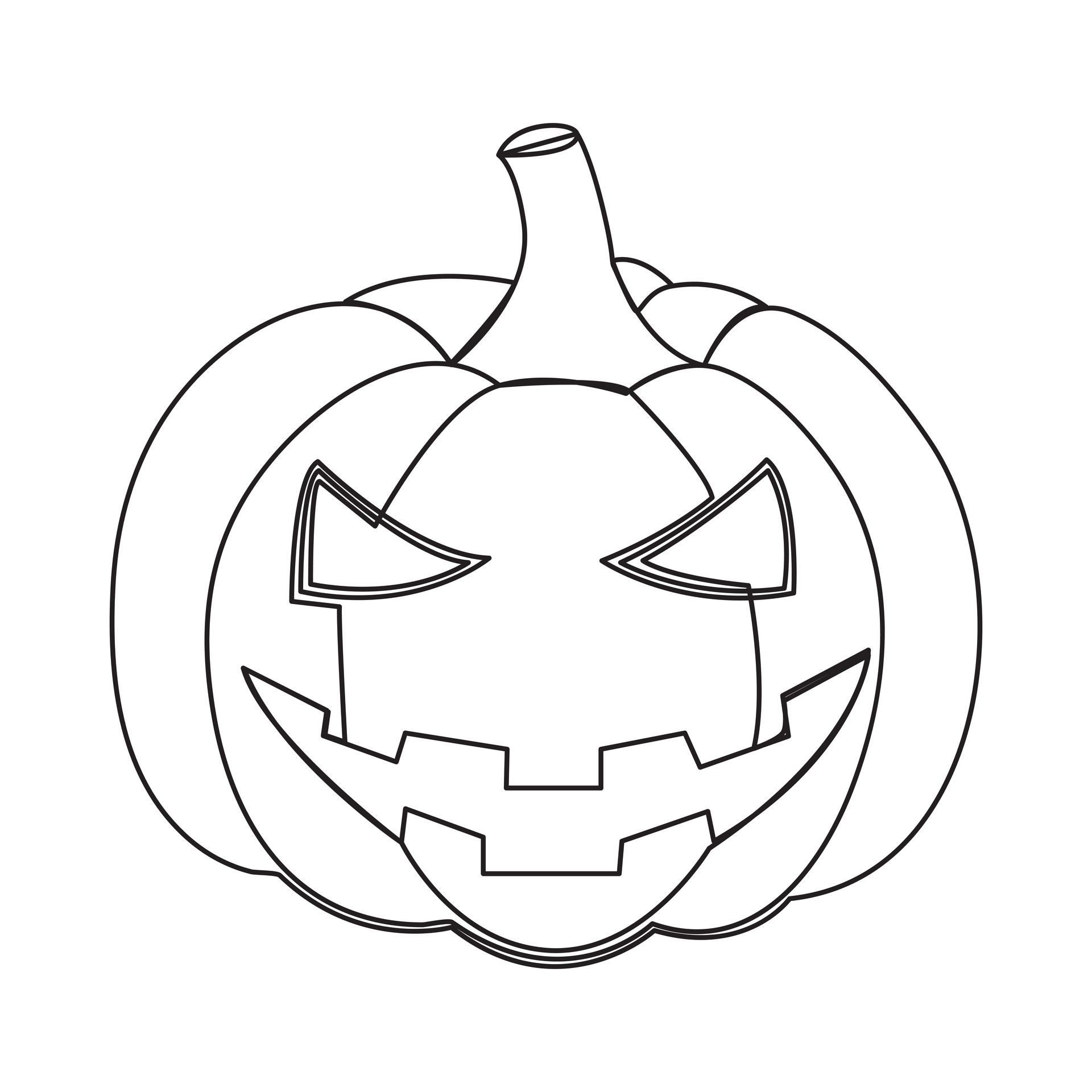 Single line pumpkin halloween face vector art illustration 29272839 ...