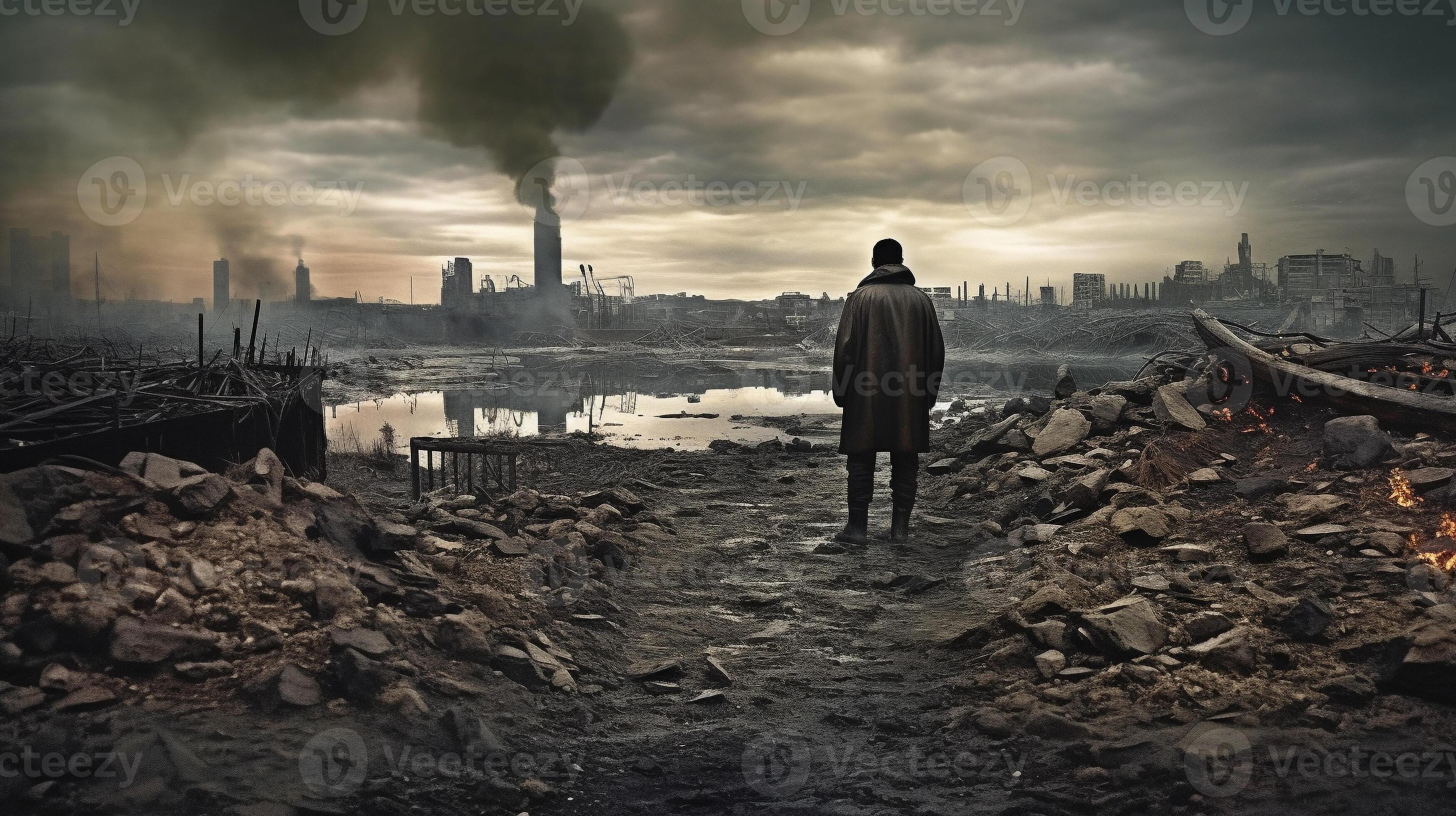 Generative AI, Dystopian future a dark and moody images 29273408 Stock Photo at Vecteezy